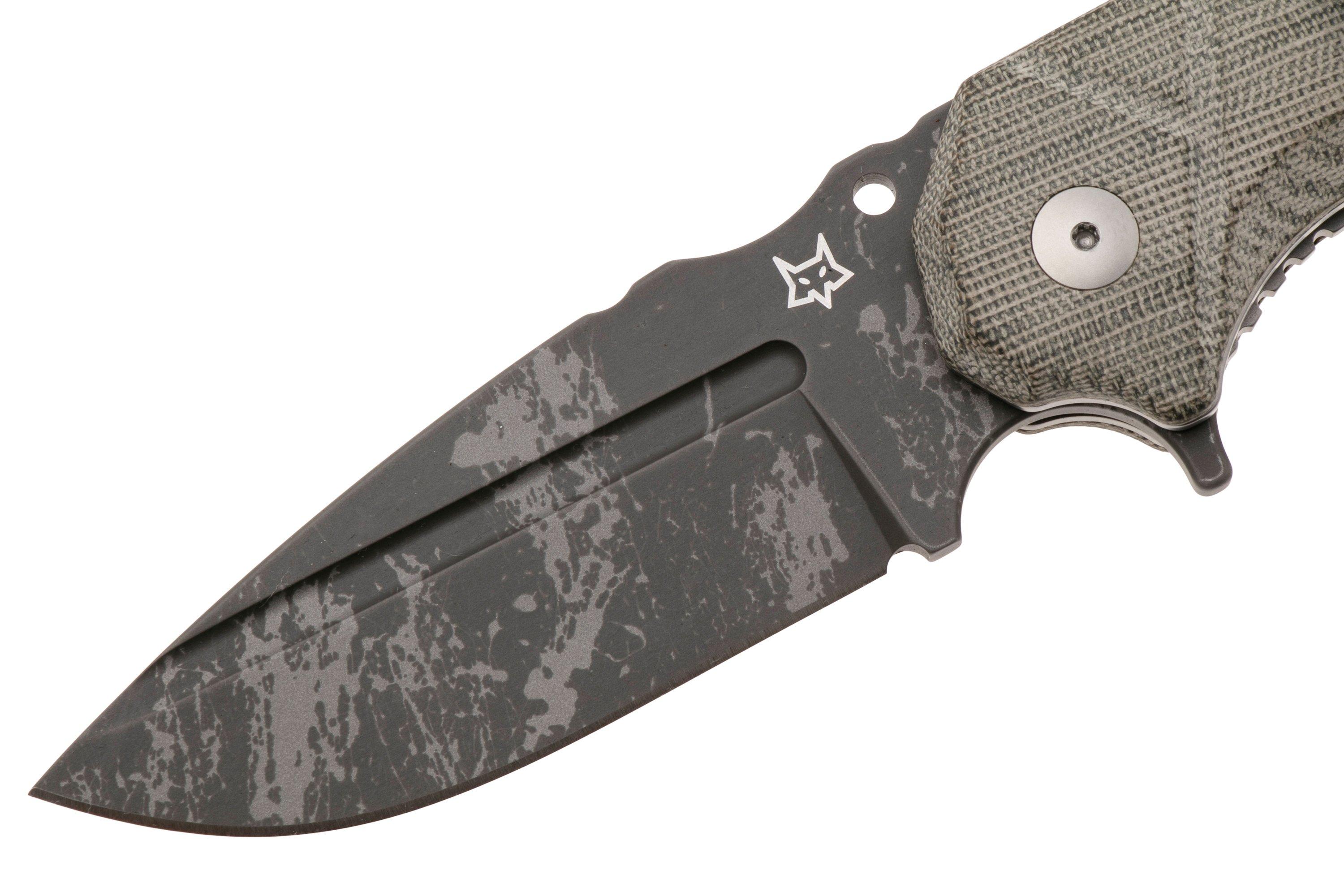 Fox Wander Tactical URO FX-557 Acid Etch Niolox, OD Green Canvas Micarta, zakmes | Voordelig ...