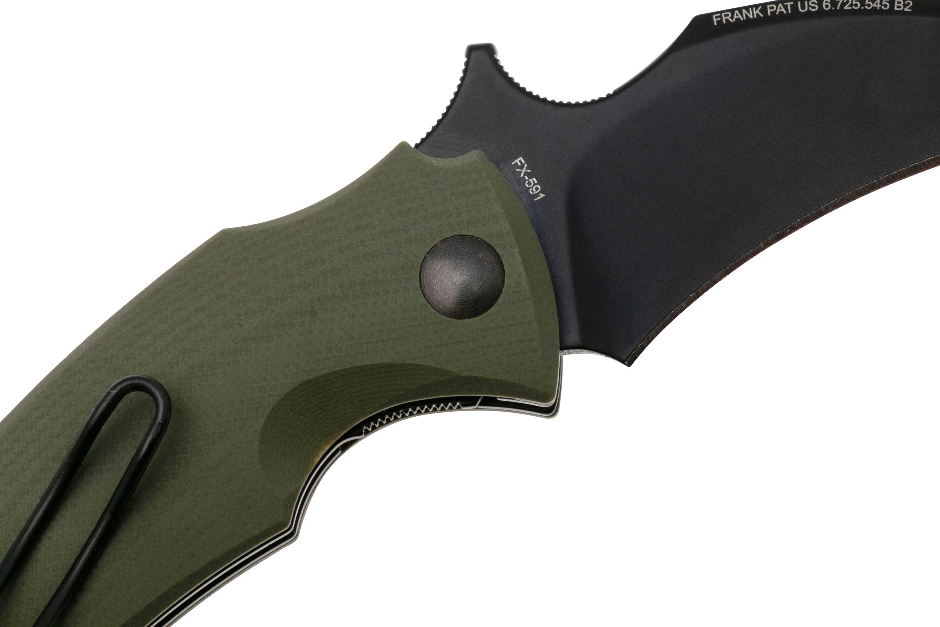 Fox Knives Black Bird Fx 591od Green G10 Black Blade Karambit Zakmes
