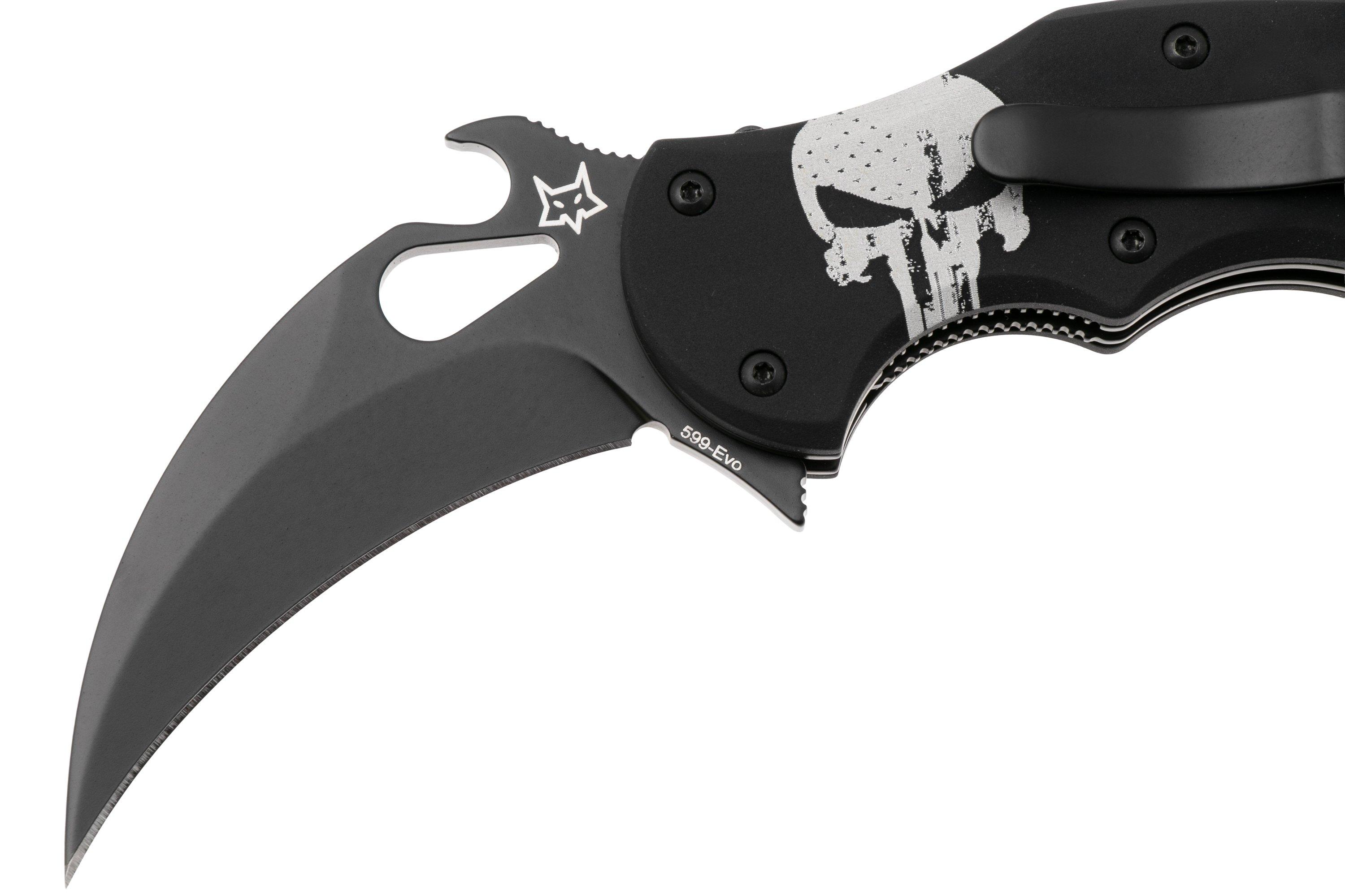 Fox FX-599 ALB-4 Skull, Black Idroglider Böhler N690Co, Engraved ...