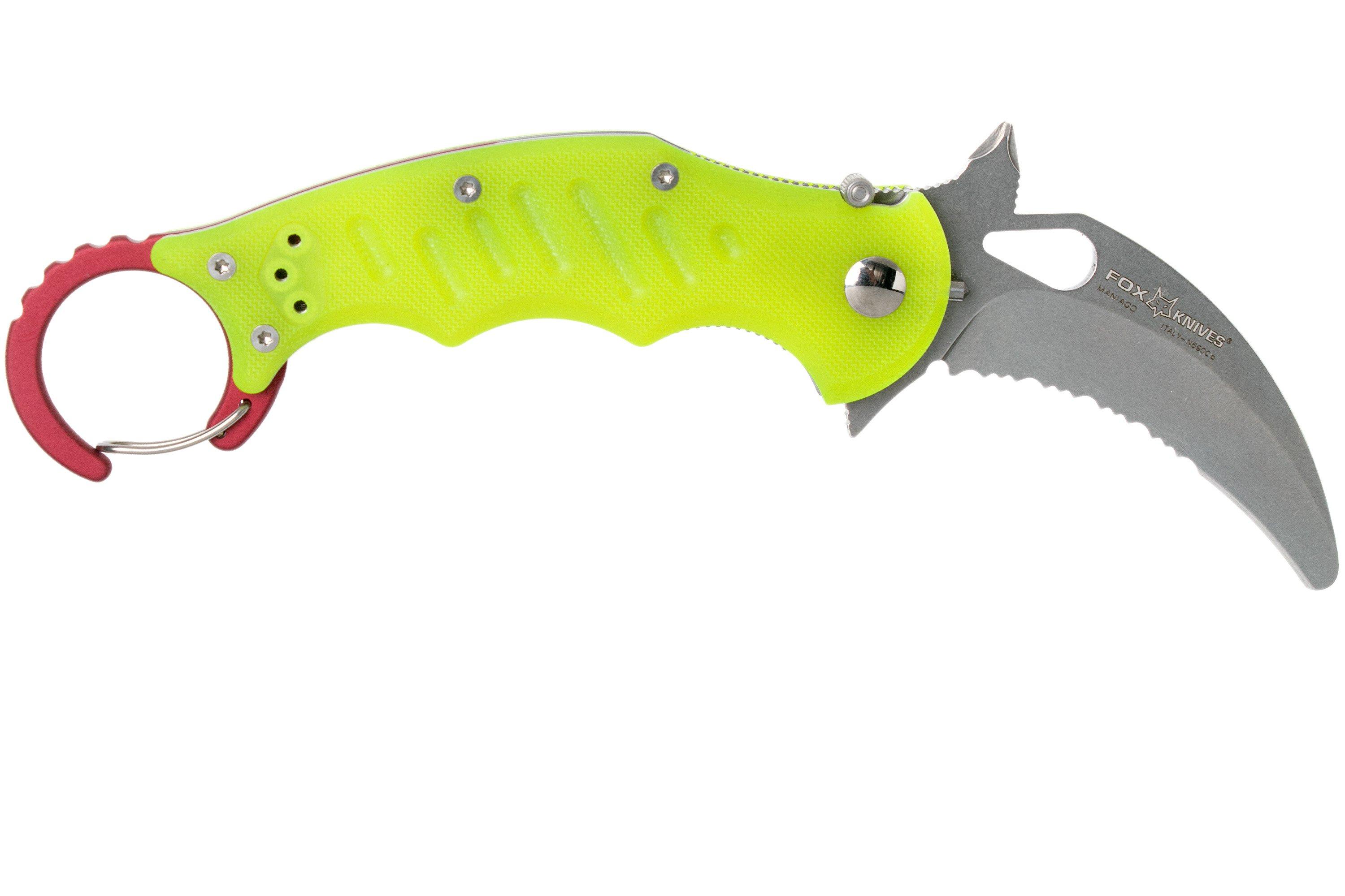 Fox Mini Karambit Rescue FX-599RSY Yellow karambit knife ...