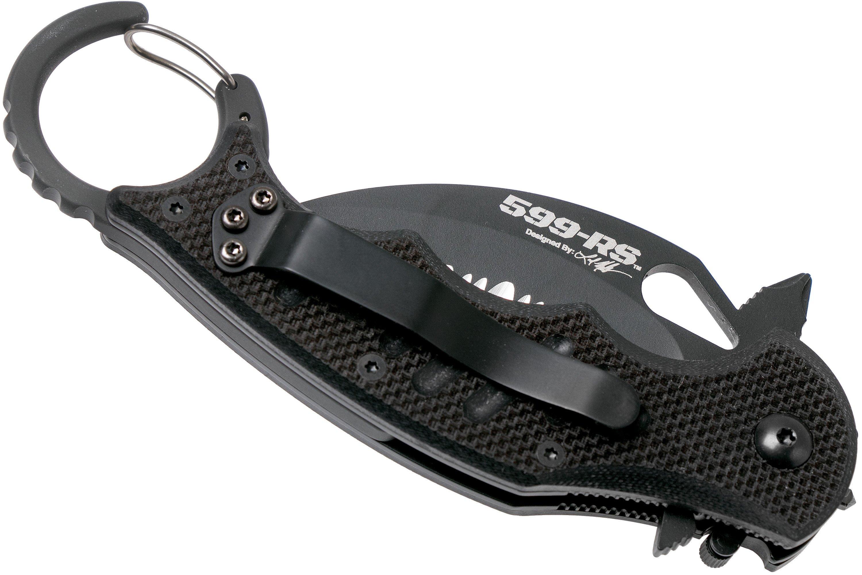 Fox Mini Karambit Rescue FX-599RS Black karambit knife | Advantageously ...