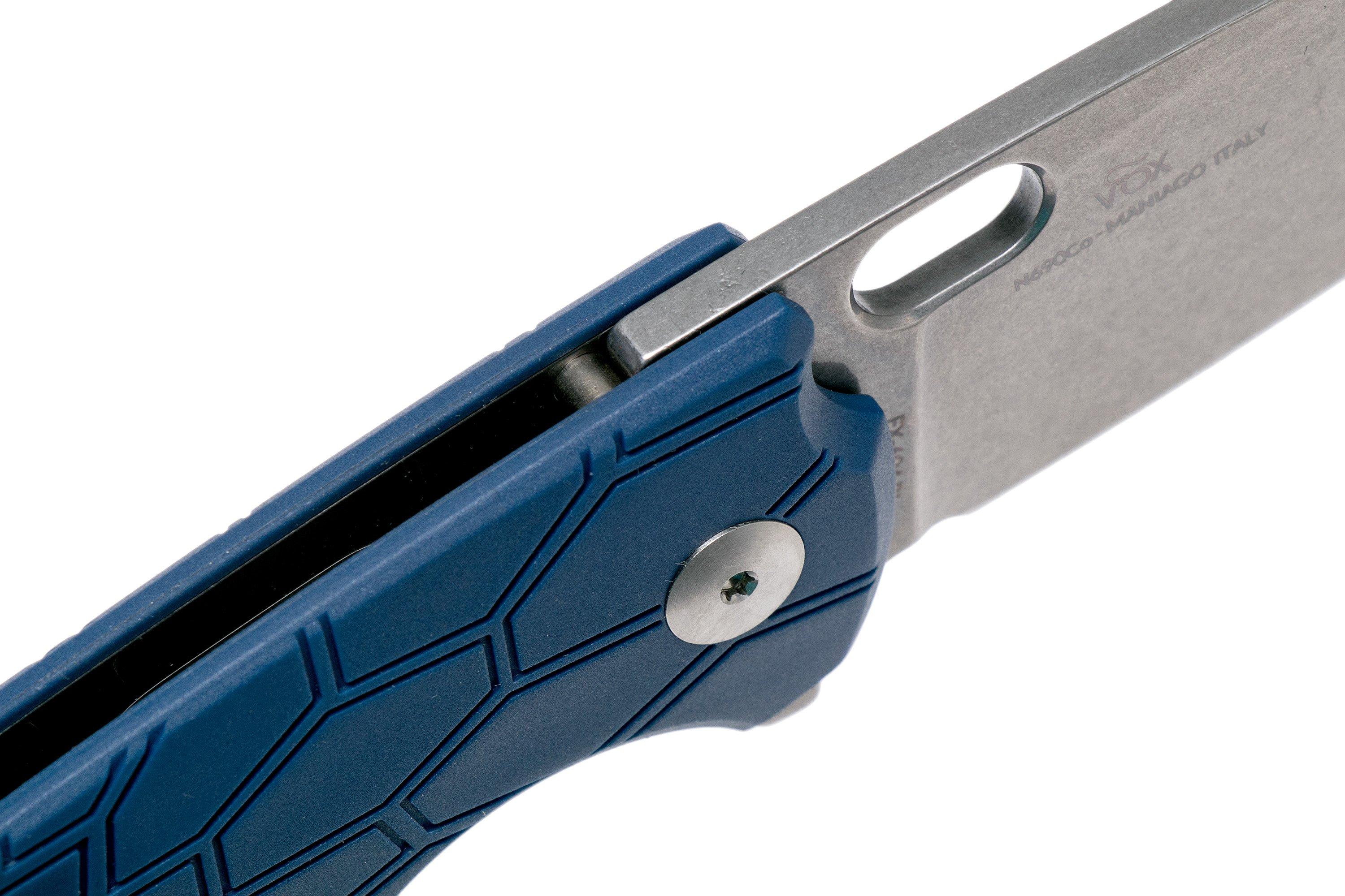 Fox Vox Core FX-604BL Blue Stonewashed pocket knife, Jesper Voxnaes ...