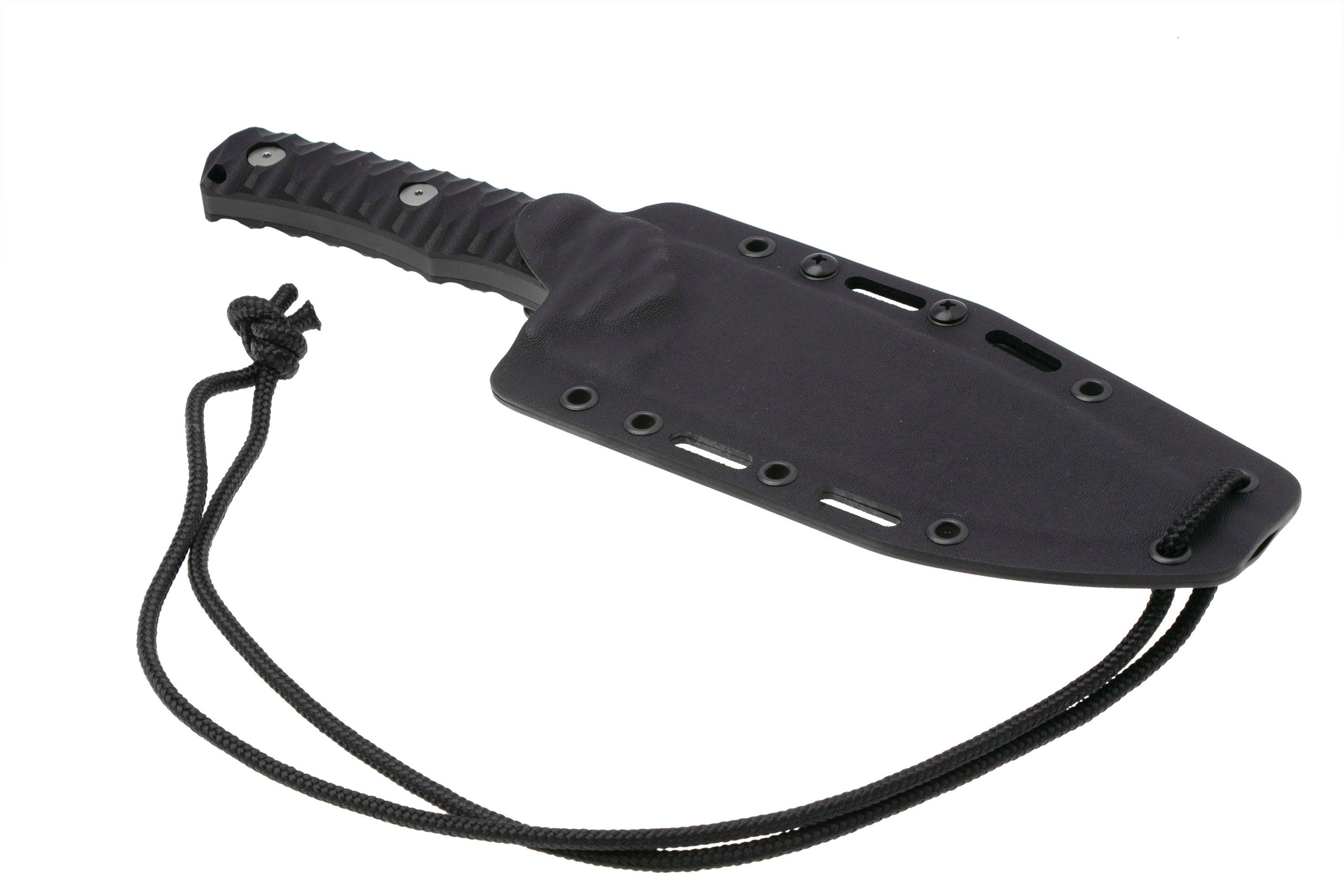 Fox Knives Uro FX-623-BA, Acid Washed Niolox, Black G10 fixed knife ...