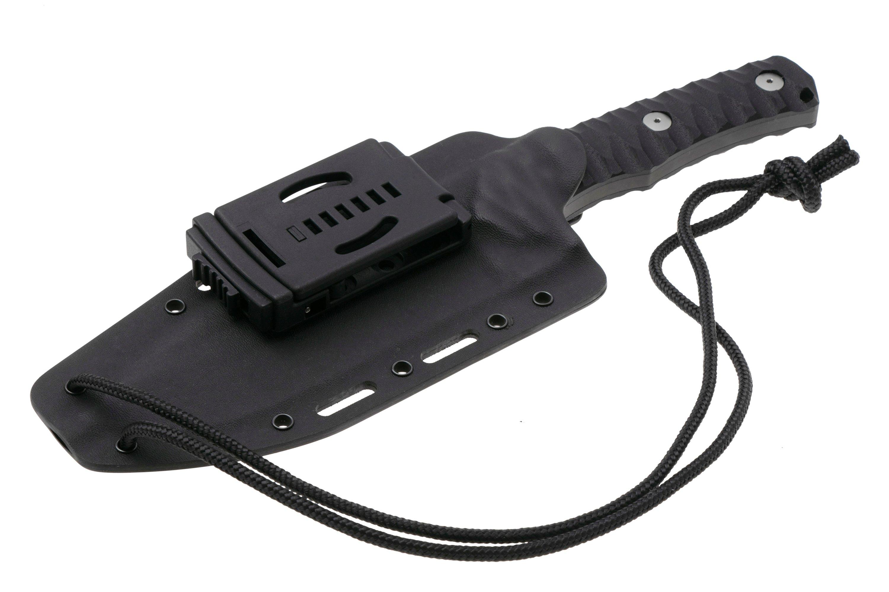 Fox Knives Uro FX-623-BA, Acid Washed Niolox, Black G10 fixed knife ...