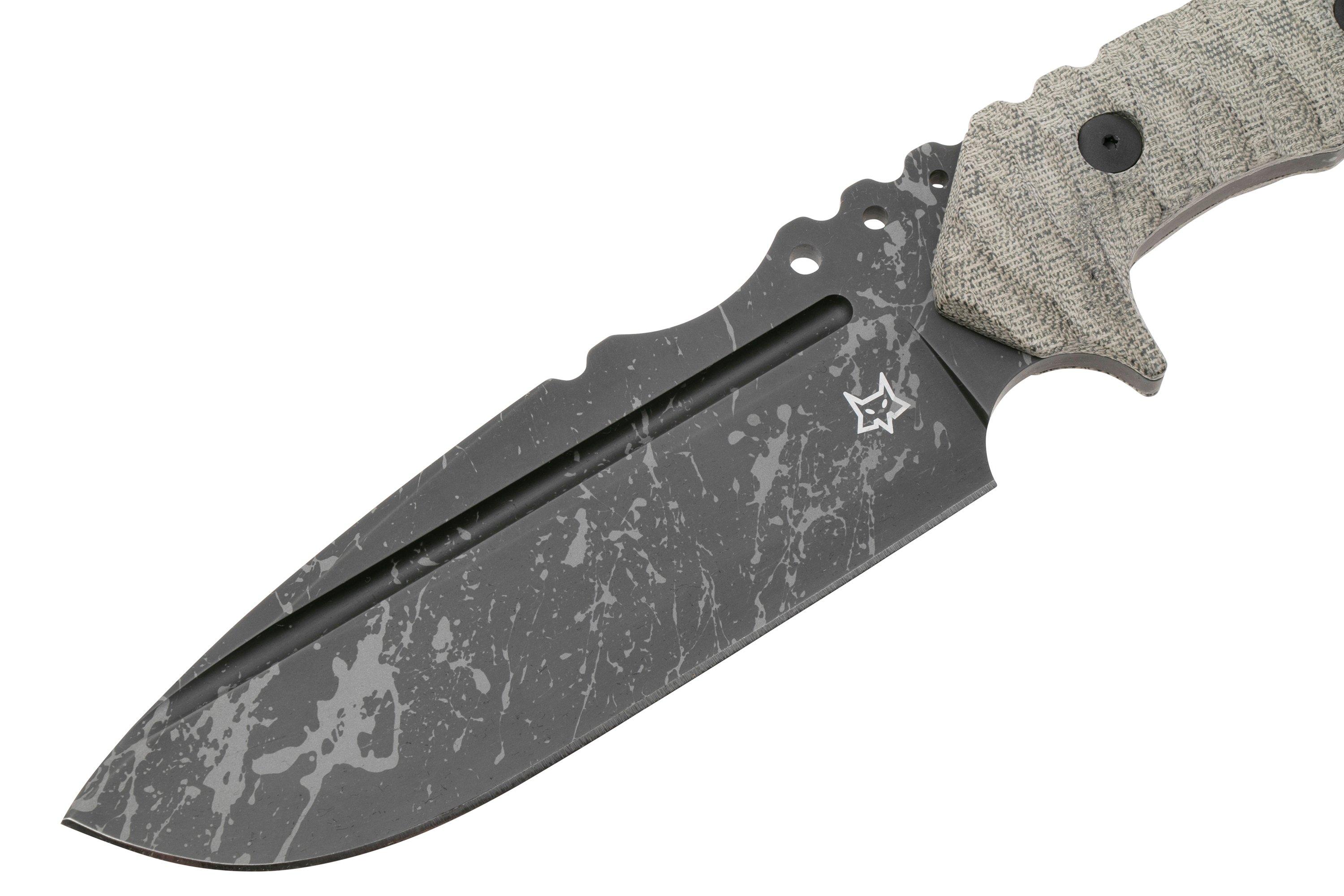 Fox Knives Uro FX-623-ODA, Acid Washed Niolox, OD-Green Micarta fixed ...