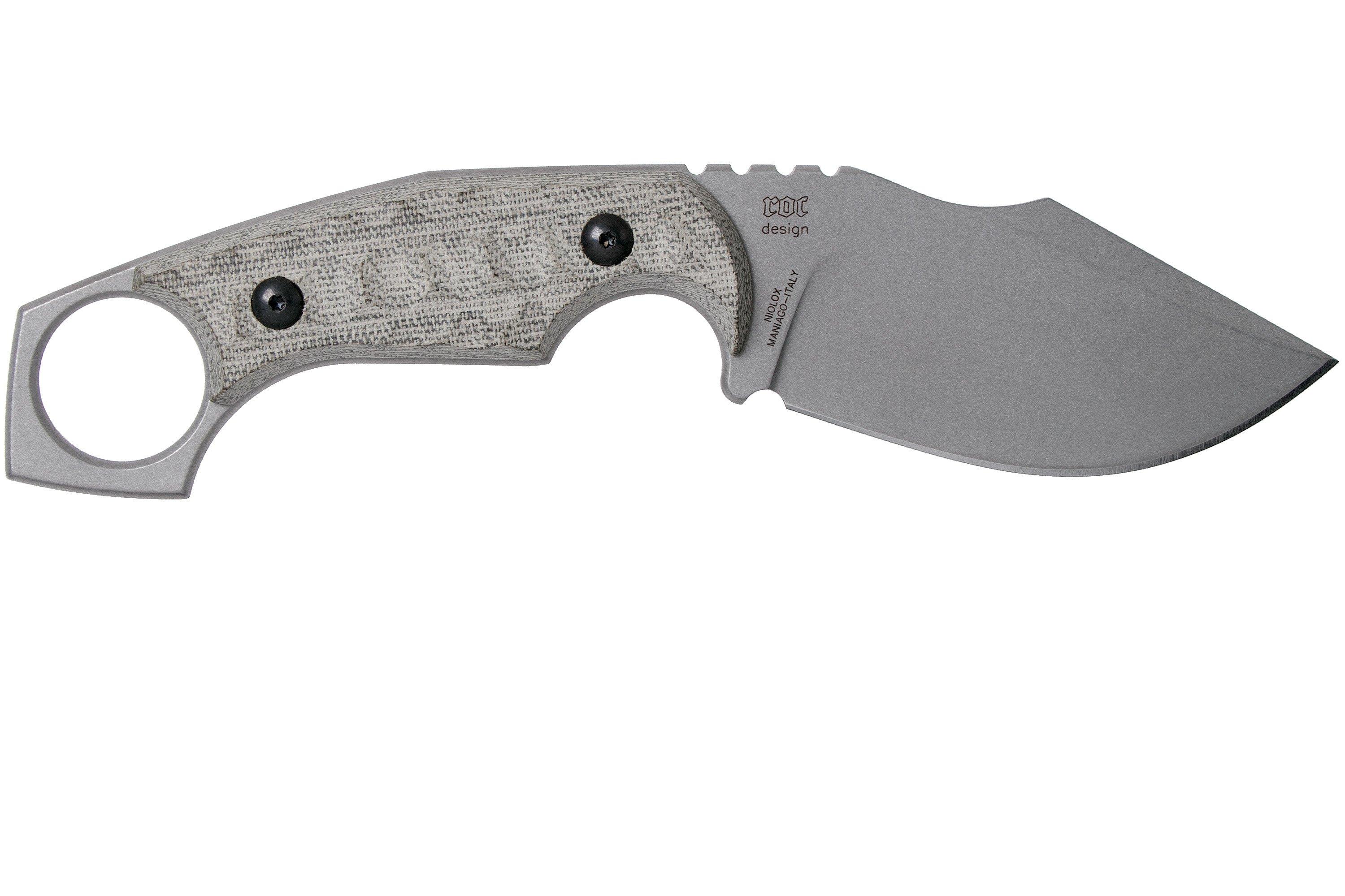 Fox Knives Monkey Thumper FX-633MOD OD Green Canvas Micarta fixed knife ...