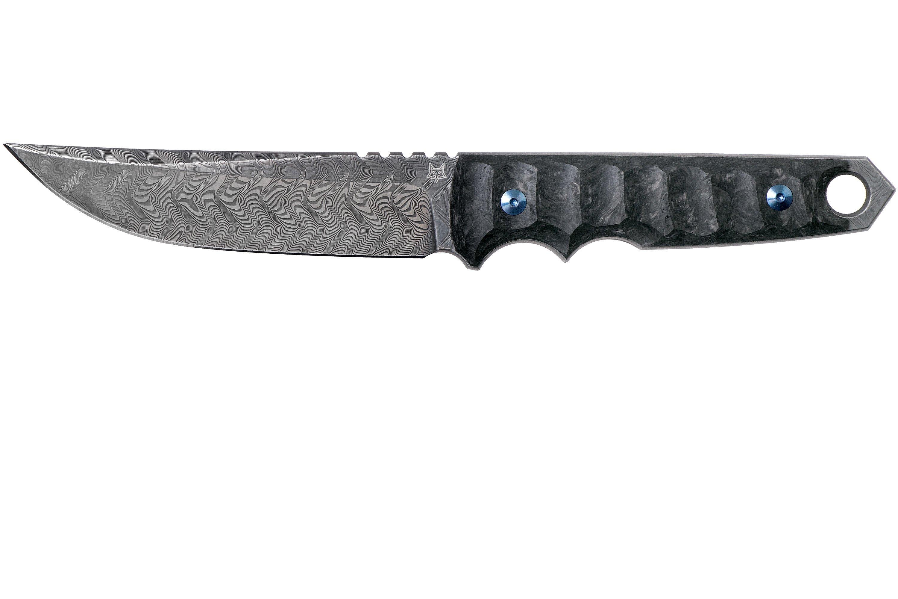 Fox Knives Ryu FX-634DCF Marble Carbon fibre, Herringbone Damascus ...