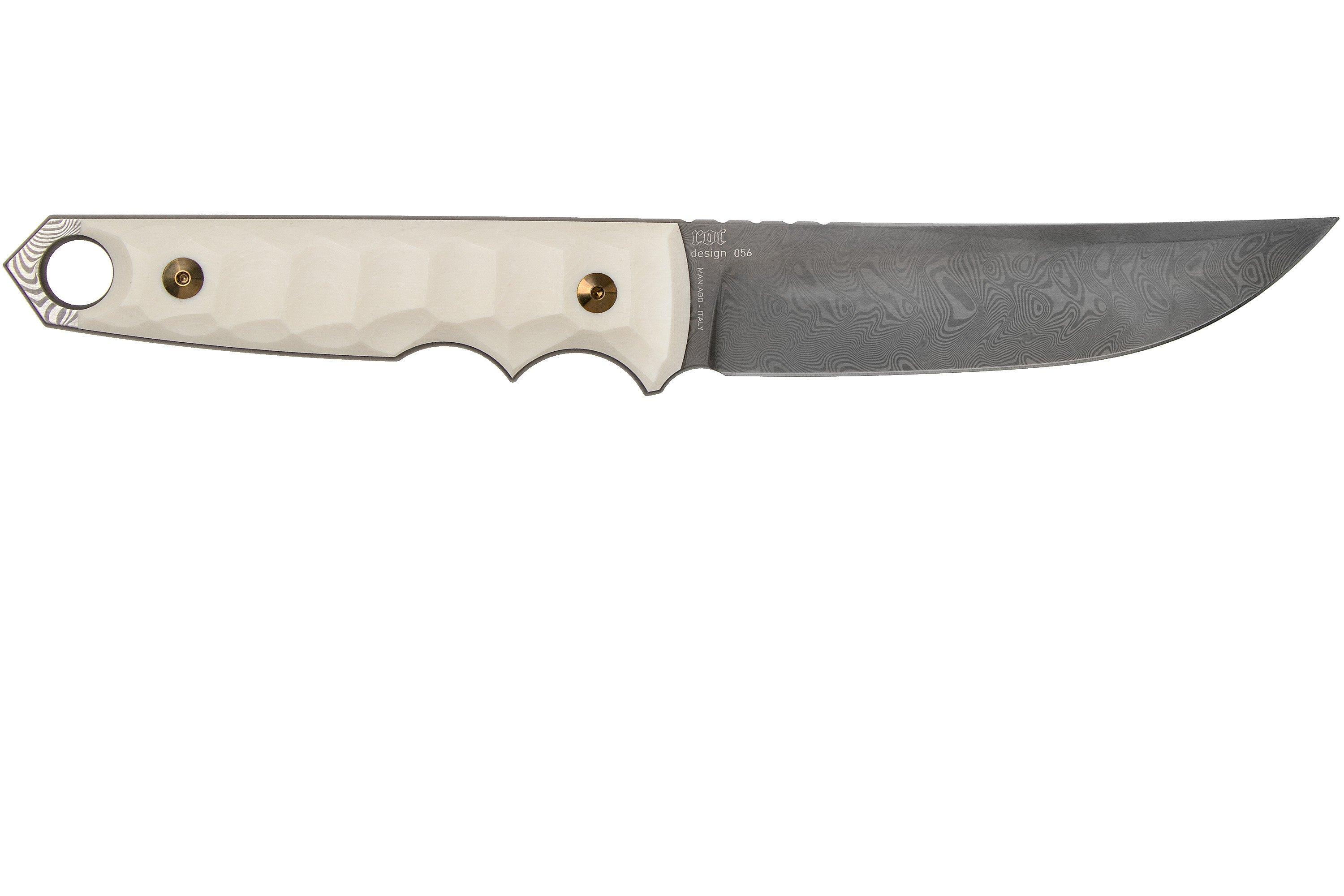 Fox Knives Ryu FX-634DES Elforyn Super Tusk, Herringbone Damascus ...