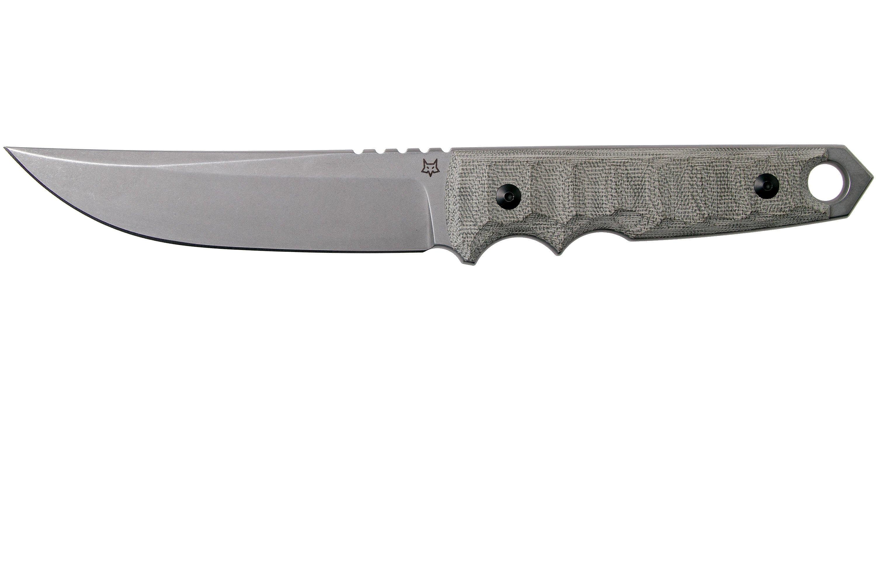 Fox Knives Ryu FX-634 MOD Green Canvas Micarta, fixed knife, Black Roc ...