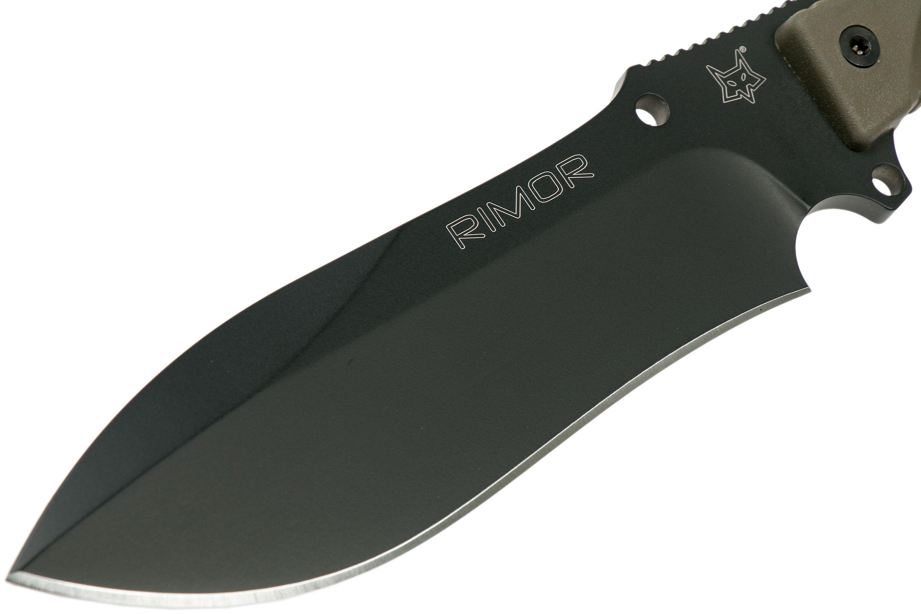 Fox Rimor Bushcraft FX-9CM07OD Black outdoor knife | Advantageously ...