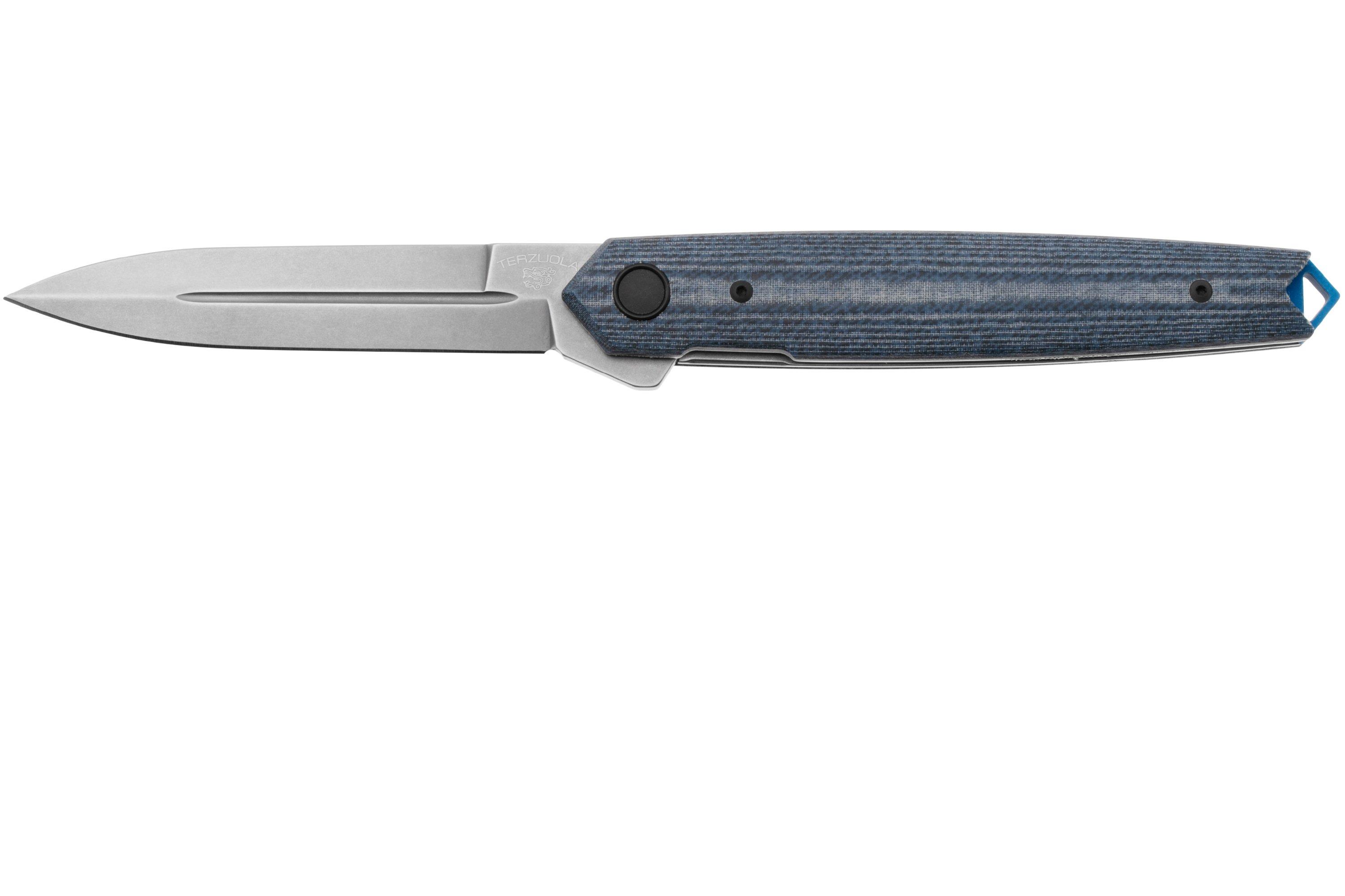 Fox Pacifico FX-ATC-OG02 MD Stonewashed MagnaCut, Denim Micarta, pocket ...
