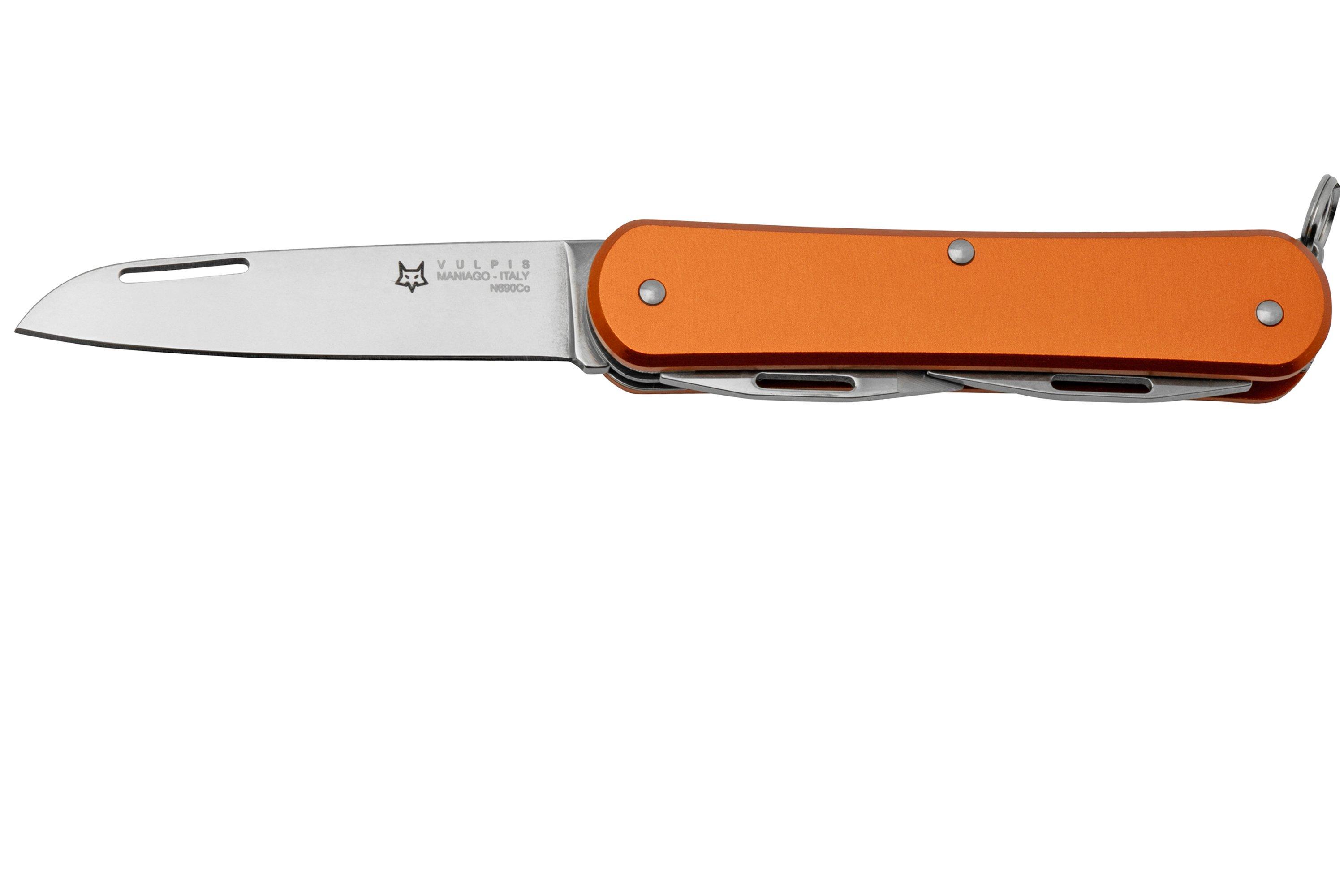 FOX Vulpis 3-Tools FX-VP130-3OR, N690Co, Aluminium Orange, navaja suiza ...