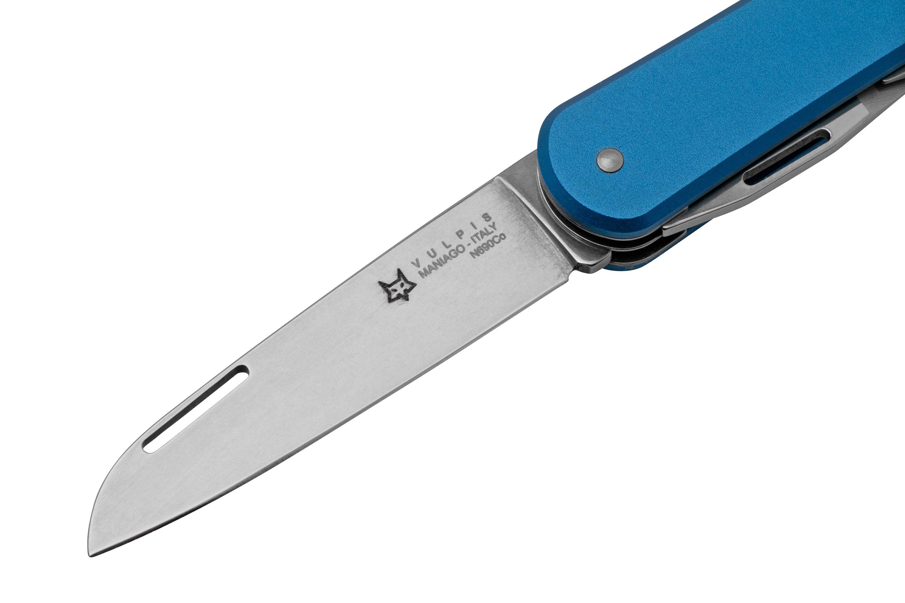 FOX Vulpis 3-Tools FX-VP130-3SB N690Co, Aluminium Sky Blue, canivete ...