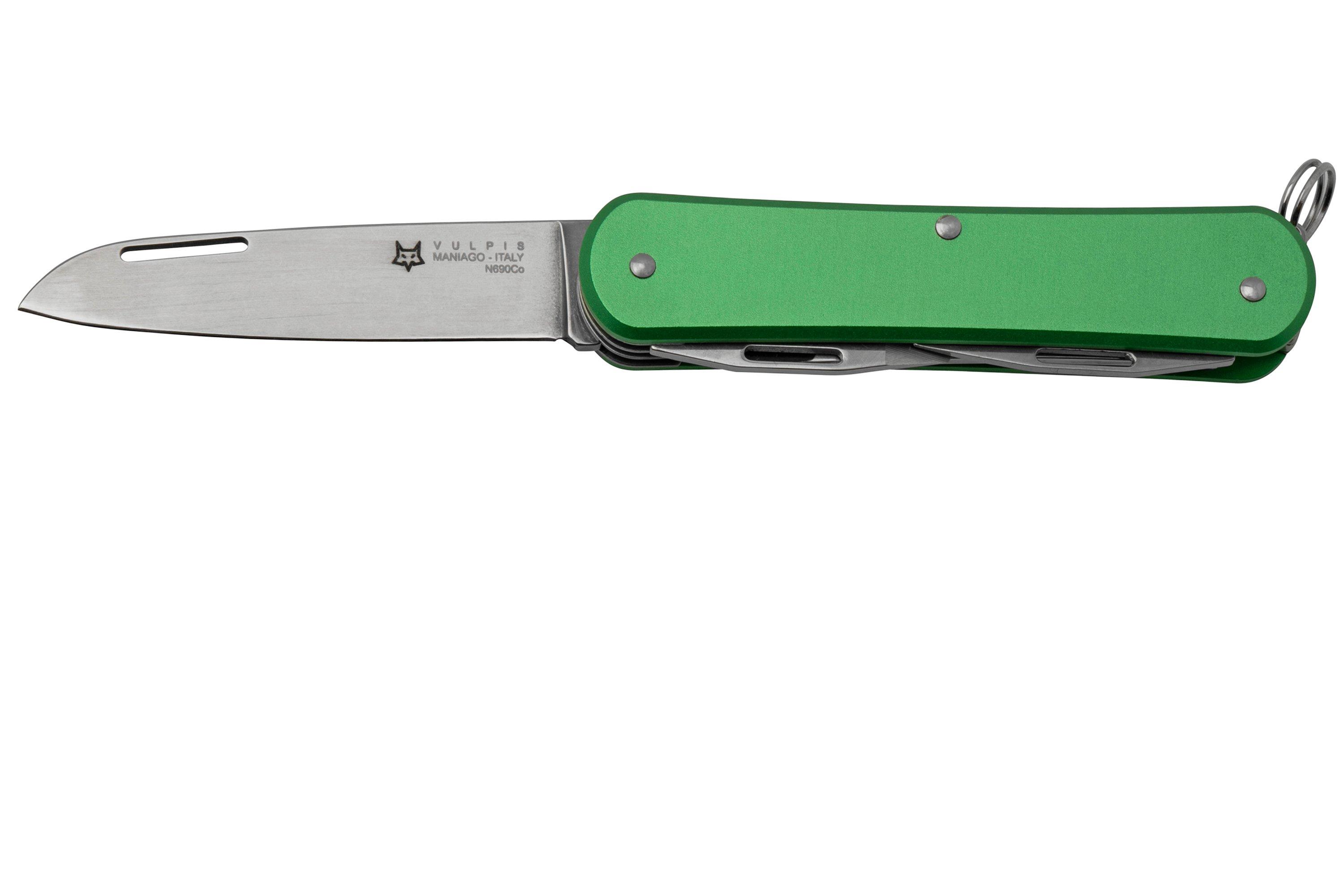 FOX Vulpis 4-Tools FX-VP130-F4OD, N690Co, Aluminium OD Green, couteau ...