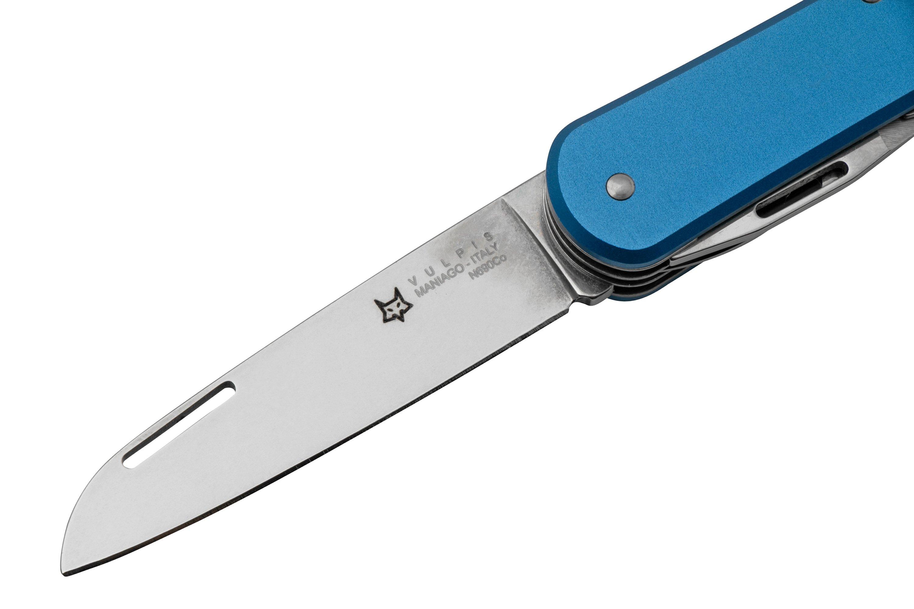 FOX Vulpis 4-Tools FX-VP130-F4SB, N690Co, Aluminium Sky Blue, couteau ...