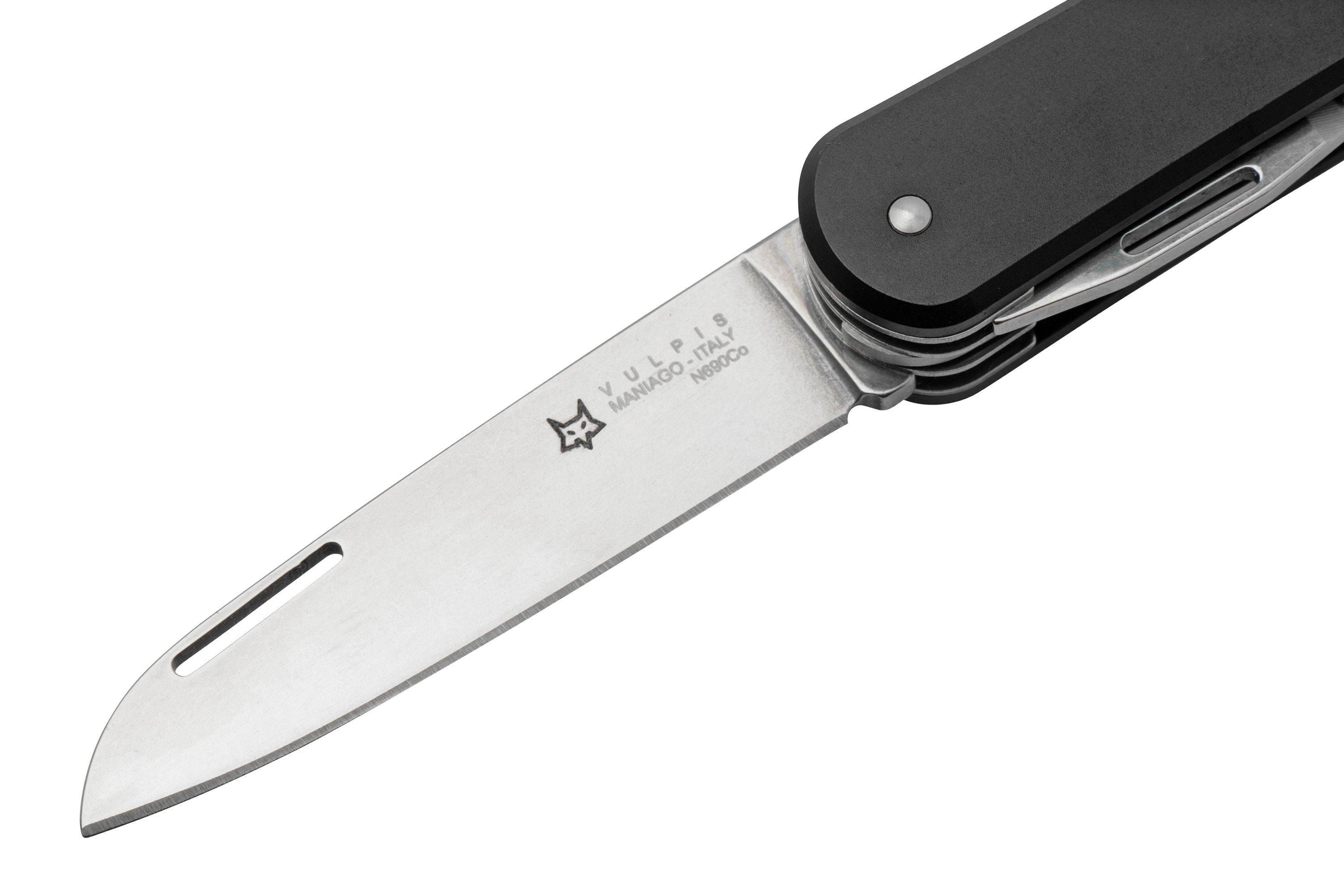 FOX Vulpis 4-Tools FX-VP130-S4BK, N690Co, Aluminium Black, Swiss pocket ...