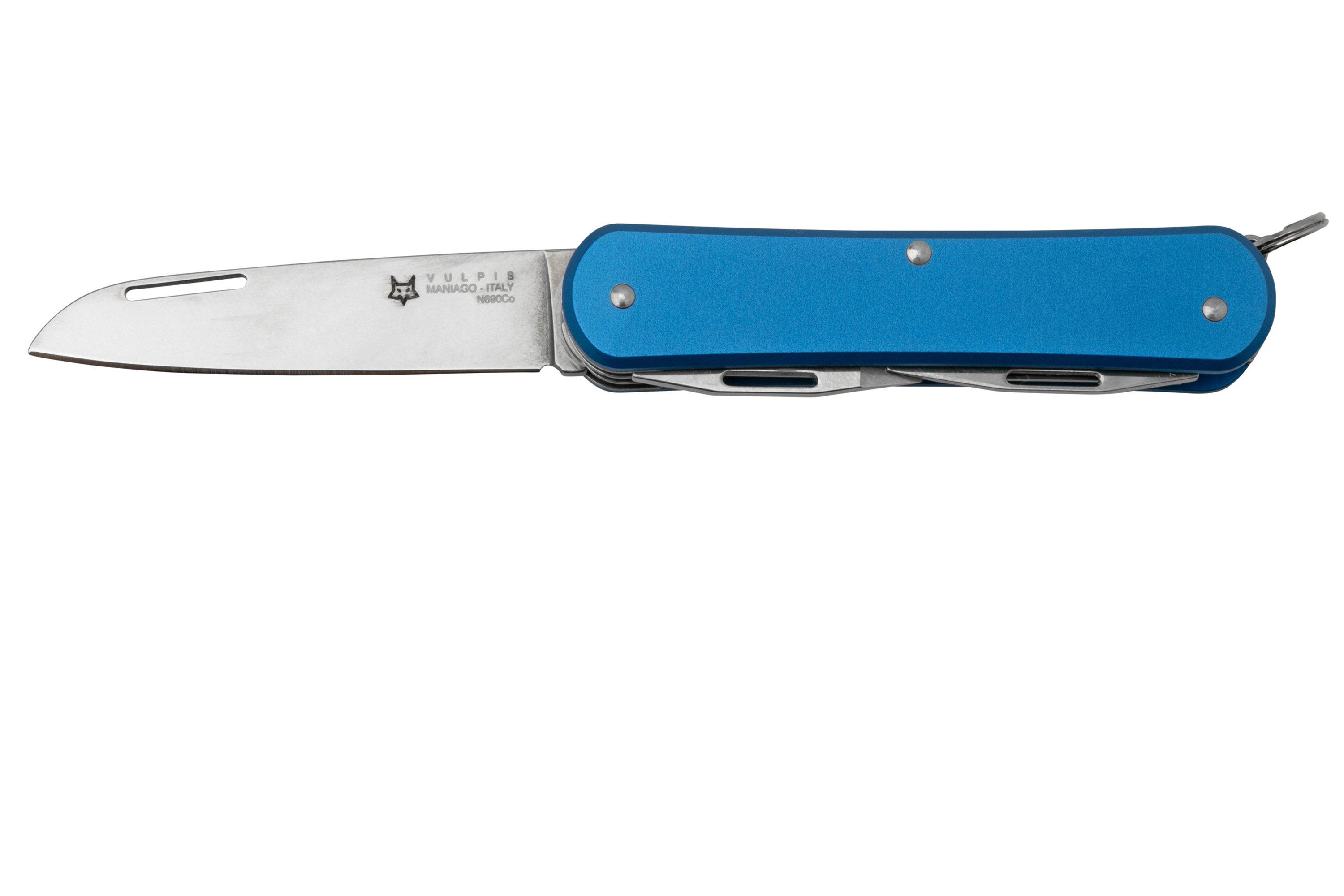 Fox Vulpis 4-Tools FX-VP130-S4SB, N690Co, Aluminium Sky Blue, navaja ...