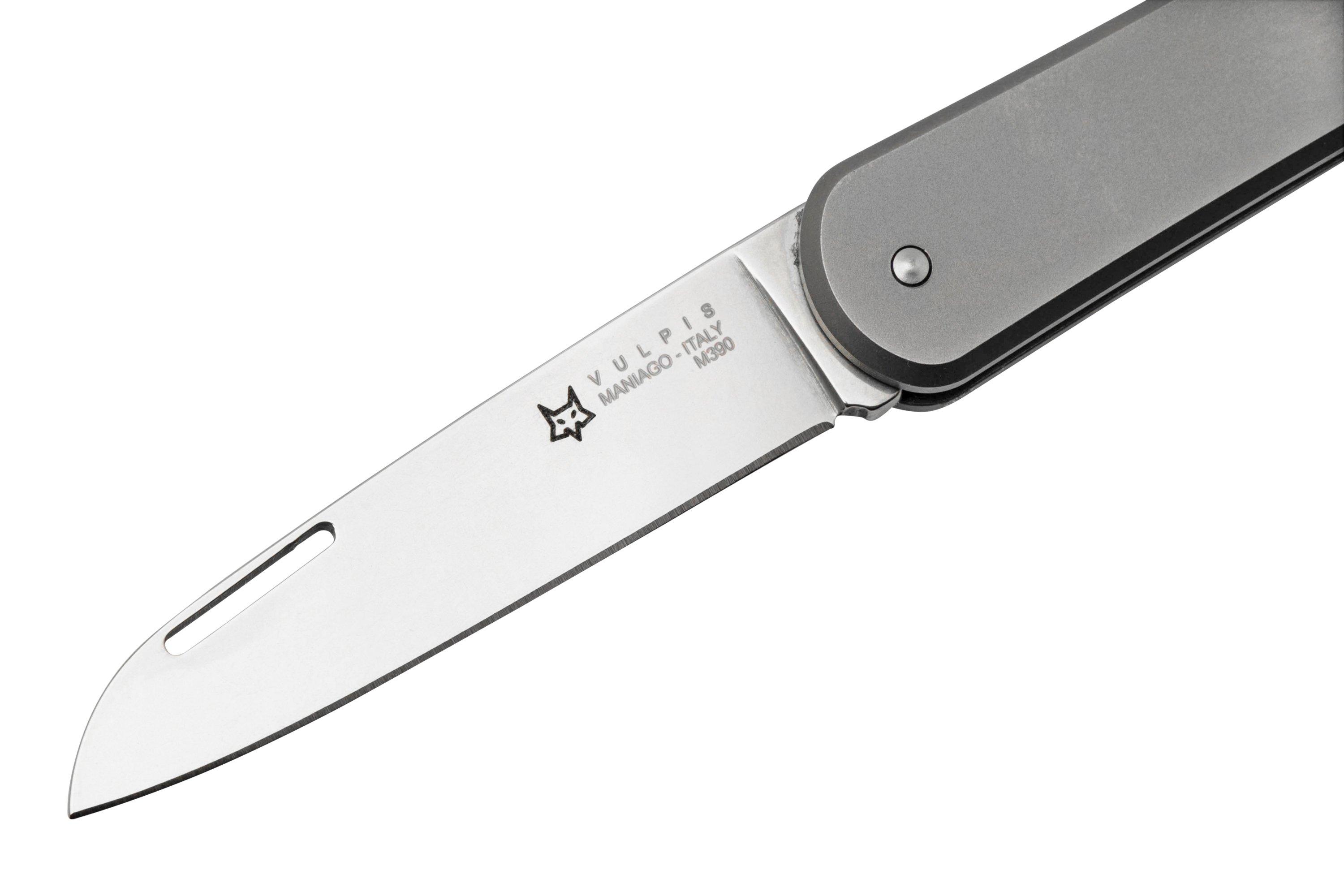 FOX Vulpis FX-VP130TI, M390, Sandblasted Titanium, pocket knife ...
