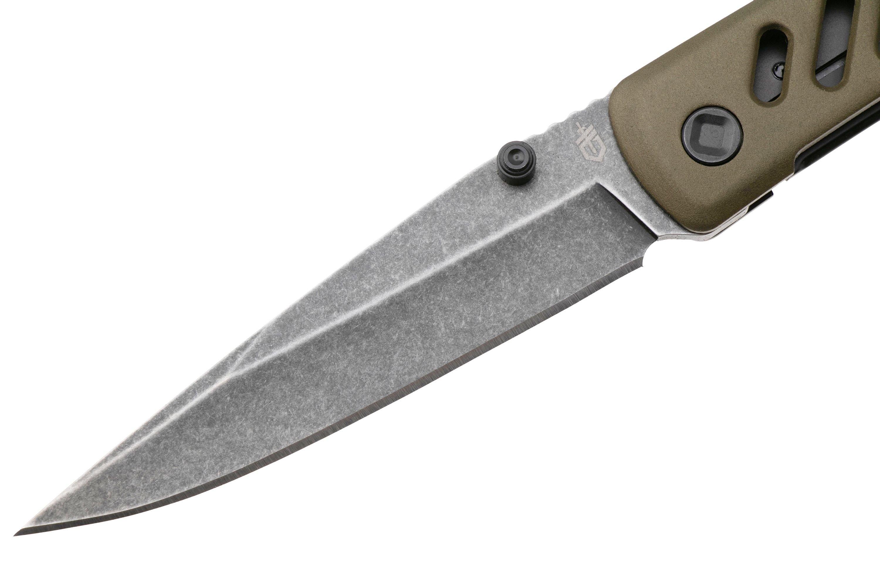 Gerber Affirm 1074312, Blackwashed 7Cr17Mov, Green Aluminum navalha ...