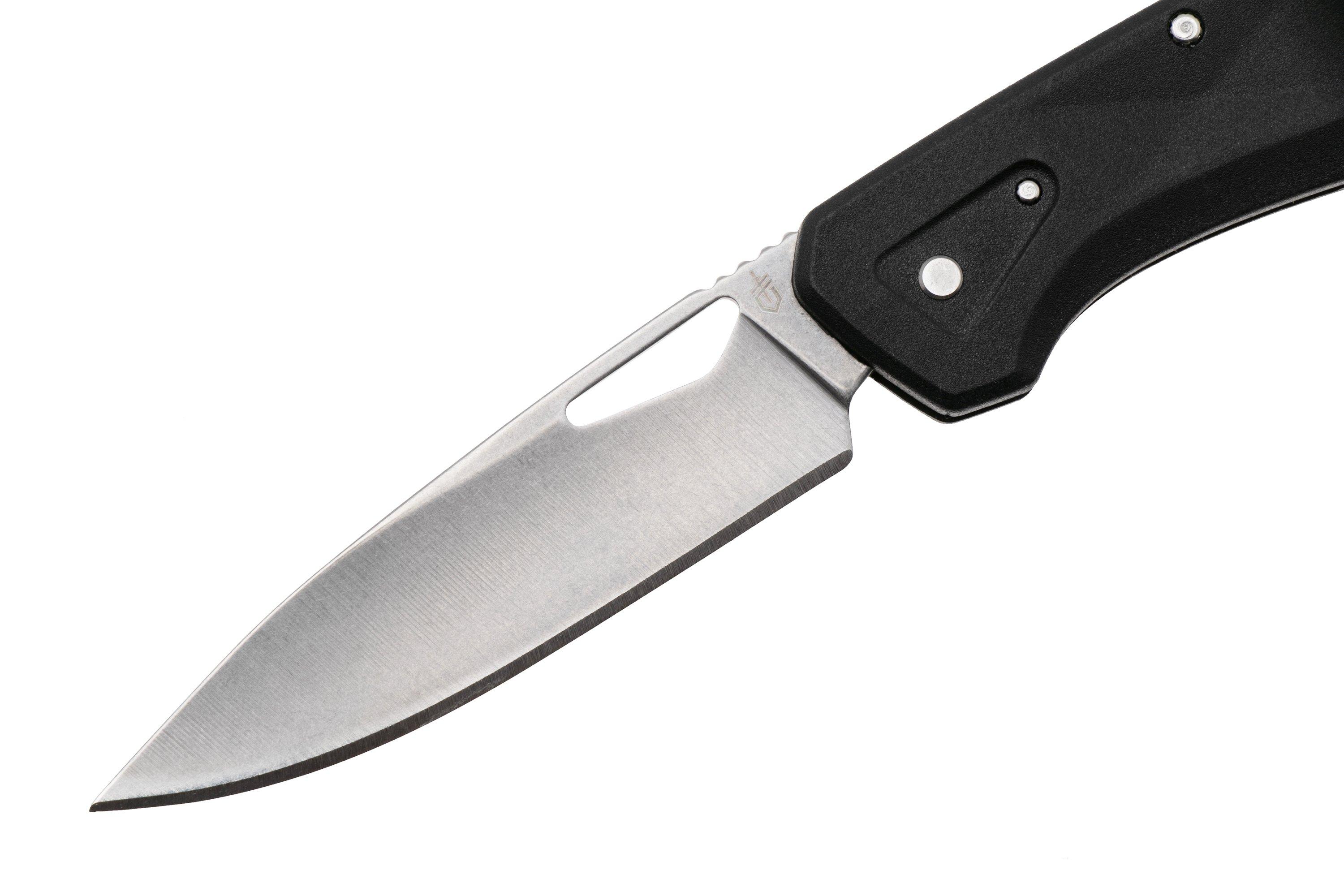 Gerber LST 1074516, Stonewashed 440A, Black Nylon pocket knife ...