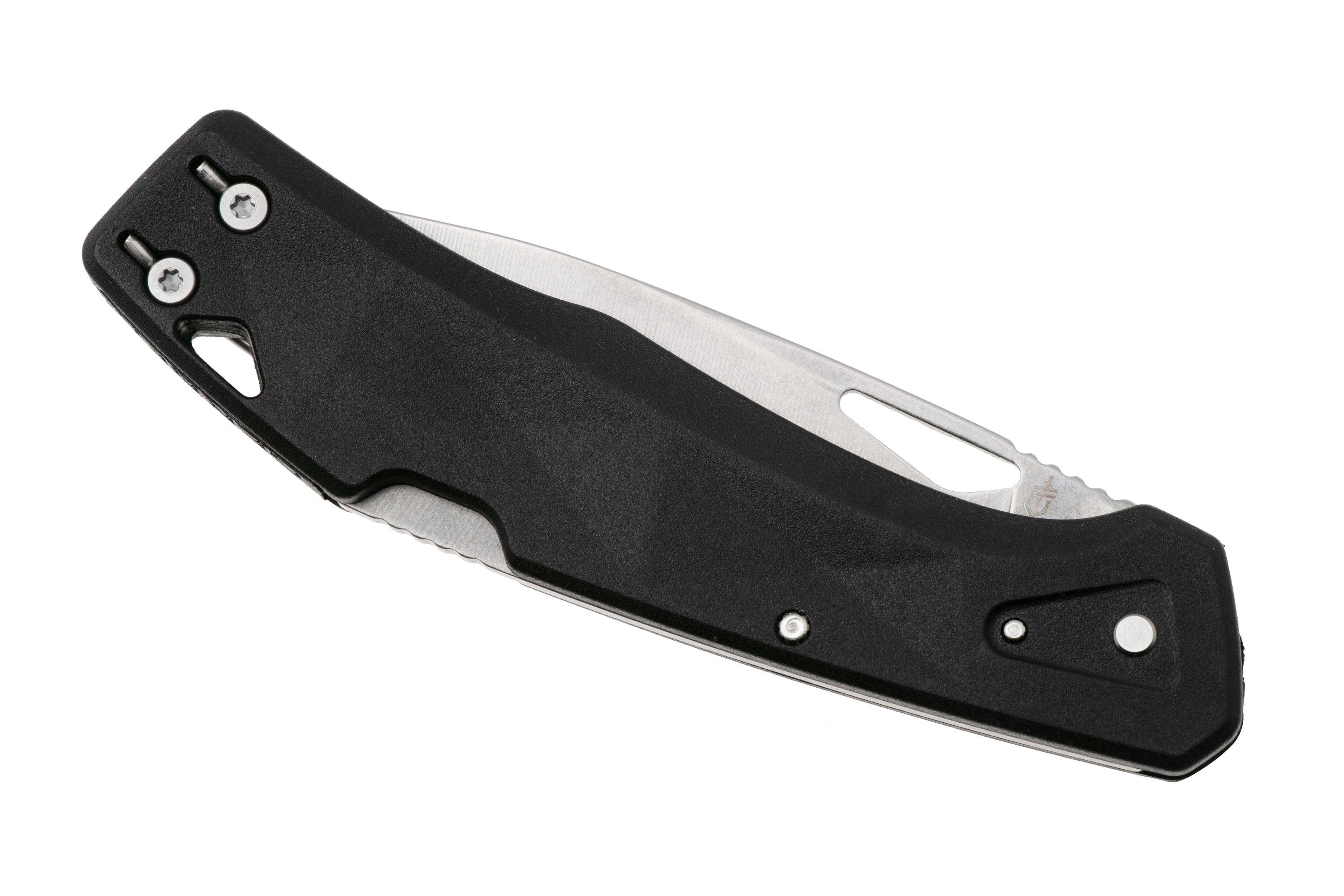 Gerber LST 1074516, Stonewashed 440A, Black Nylon pocket knife ...