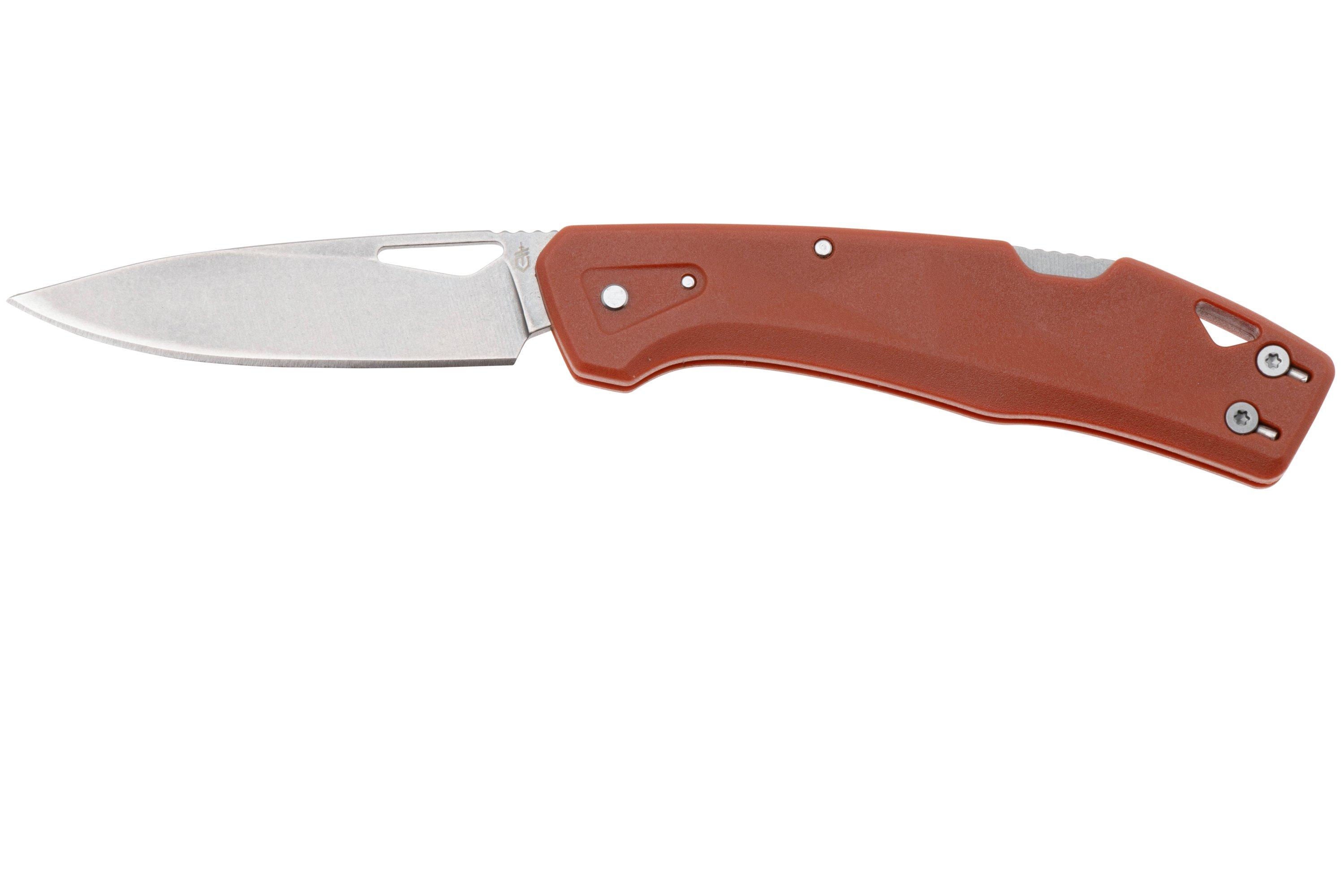 Gerber LST 1074522, Stonewashed 440A, Orange Nylon pocket knife ...