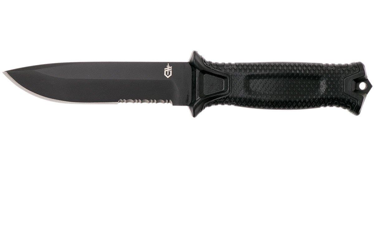 Gerber Strongarm Fixed Blade Black SE 30-001060N partially serrated ...