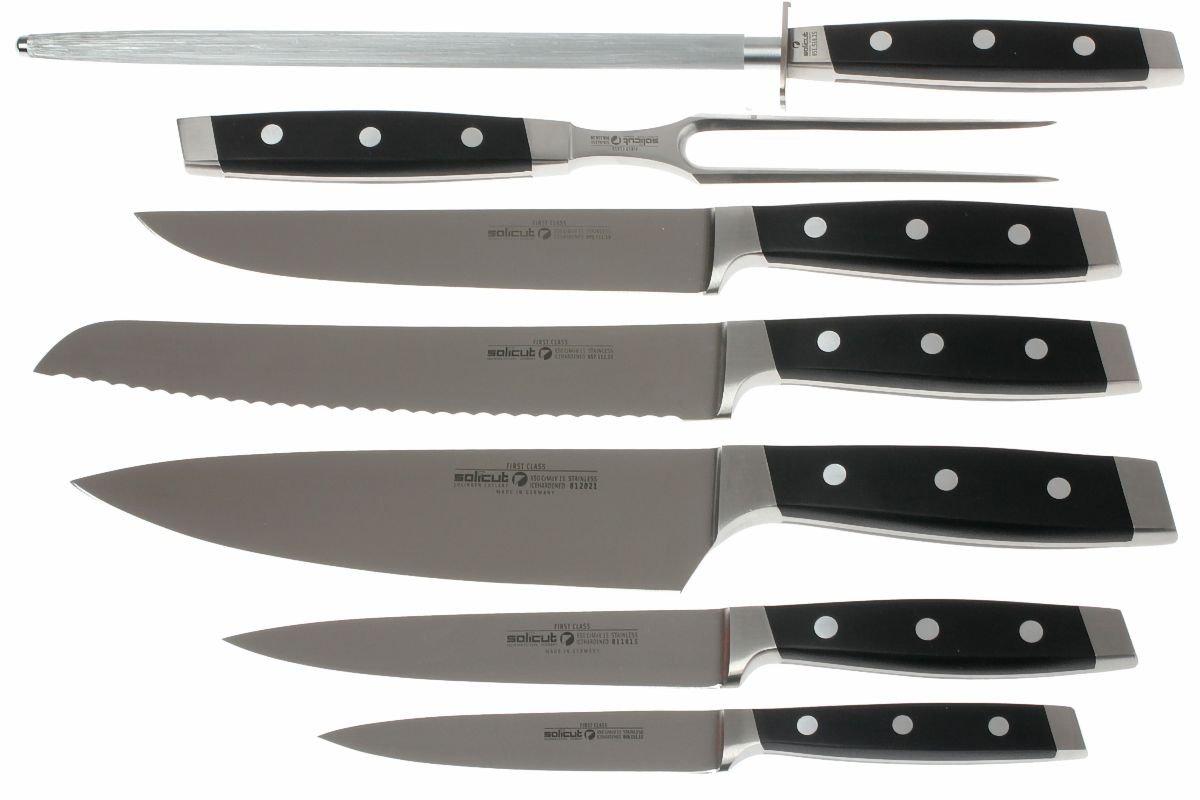 Goldhamster First Class Natural Wood 7-Piece Knife Block Set ...
