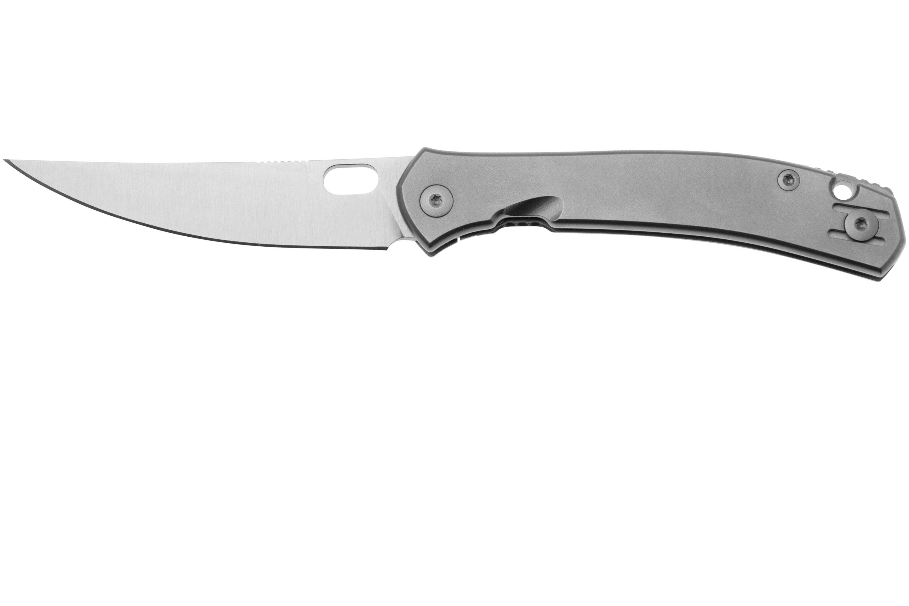 GiantMouse ACE Bleecker Satin CPM Magnacut, Full Titanium, pocket knife ...