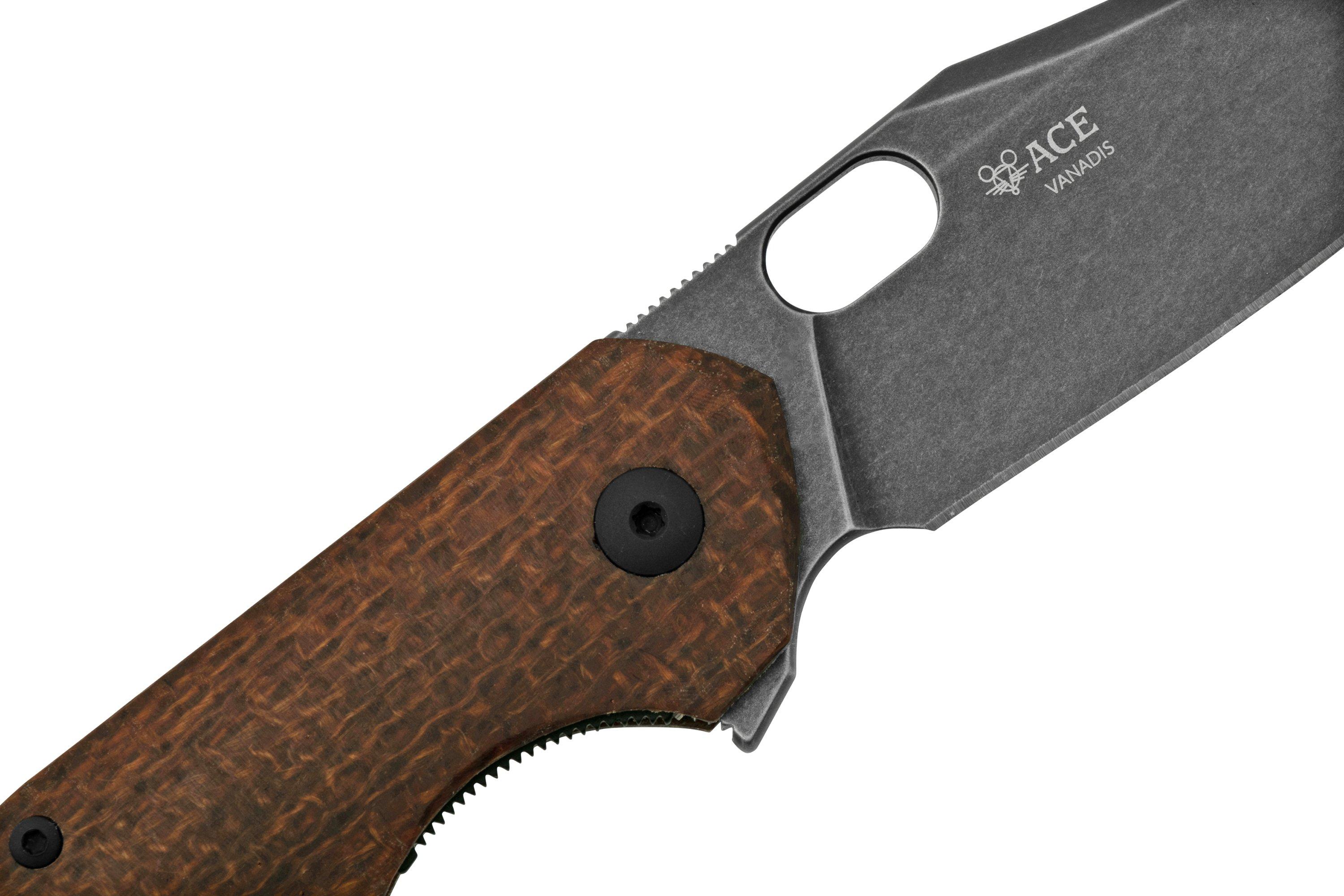 GiantMouse ACE Jutland Burlap Canvas Micarta PVD Vanadis 4E, pocket ...