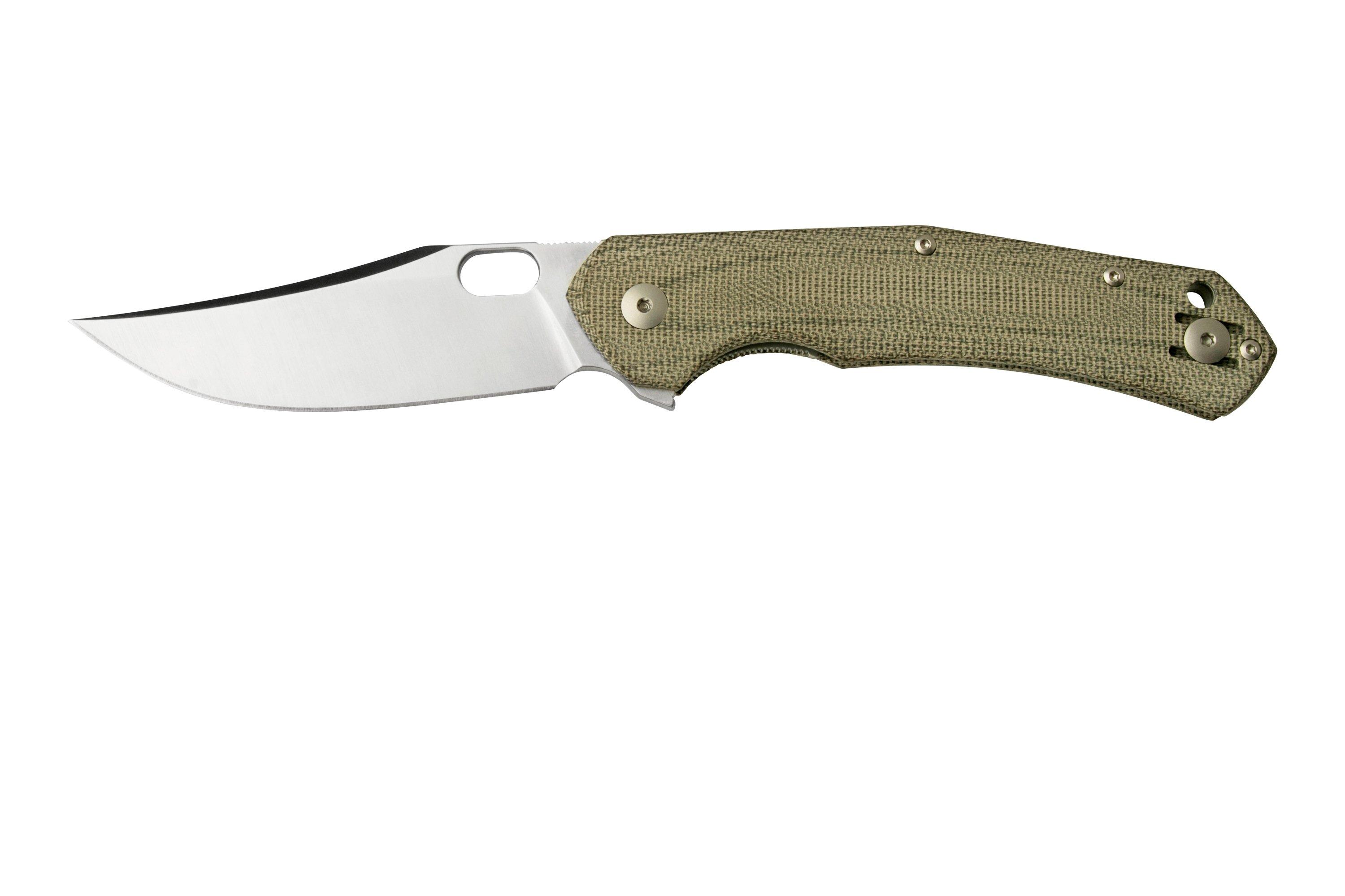 GiantMouse ACE Jutland Green Canvas Micarta pocket knife, Ansø en ...