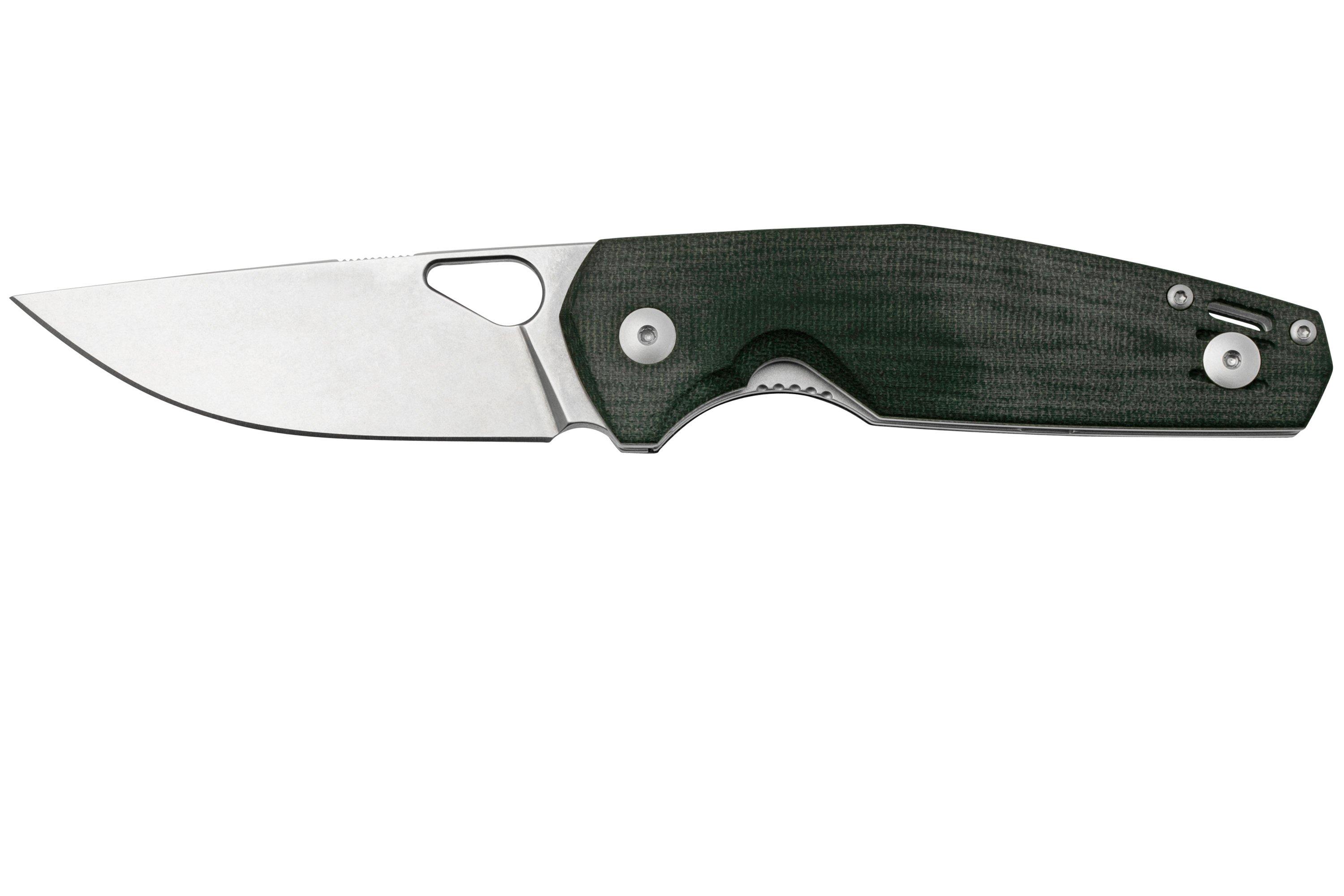 GiantMouse ACE Nimbus V3 Double Black Canvas Micarta, Tumbled Magnacut ...