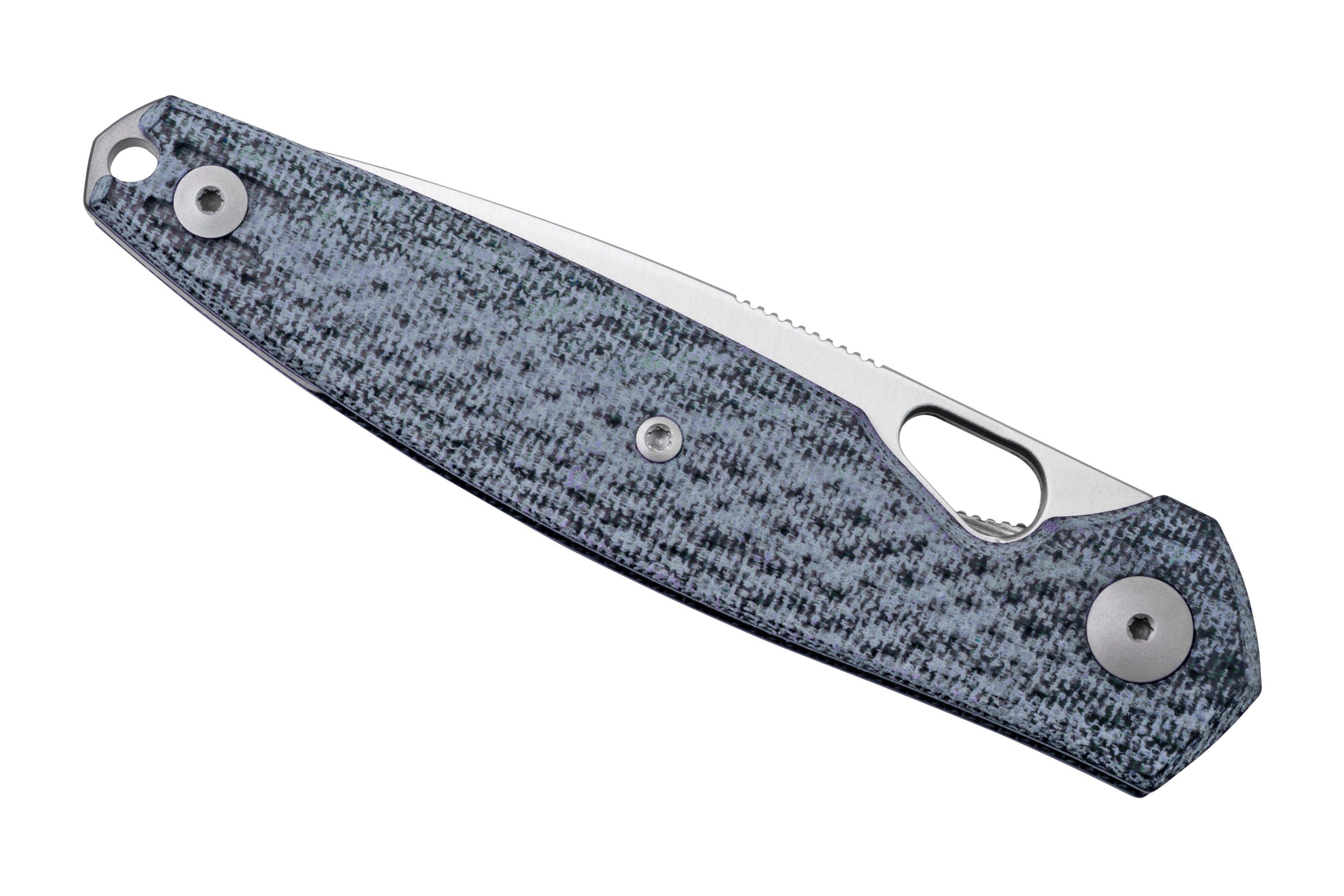 GiantMouse ACE REO Denim Micarta Satin MagnaCut, pocket knife ...