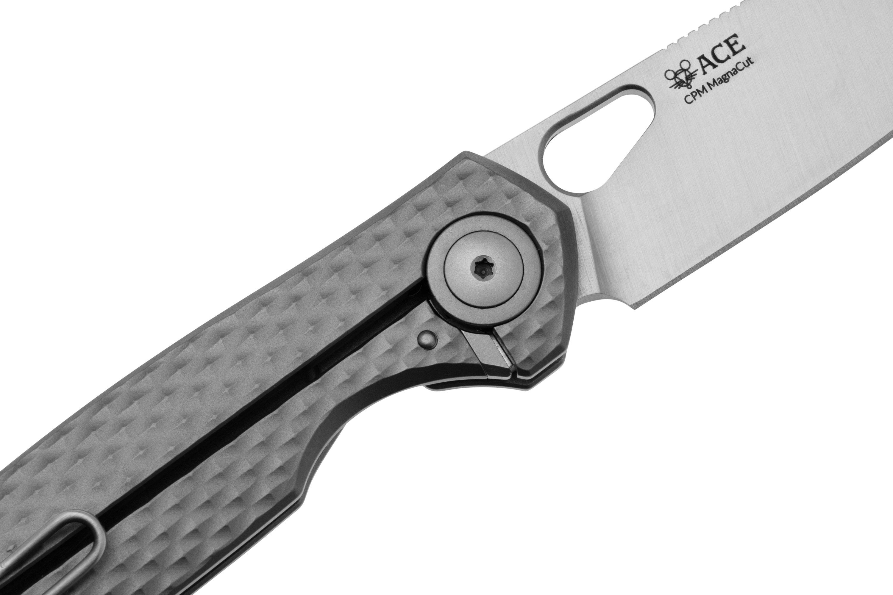 GiantMouse ACE REO Titanium, Satin CPM MagnaCut, pocket knife ...