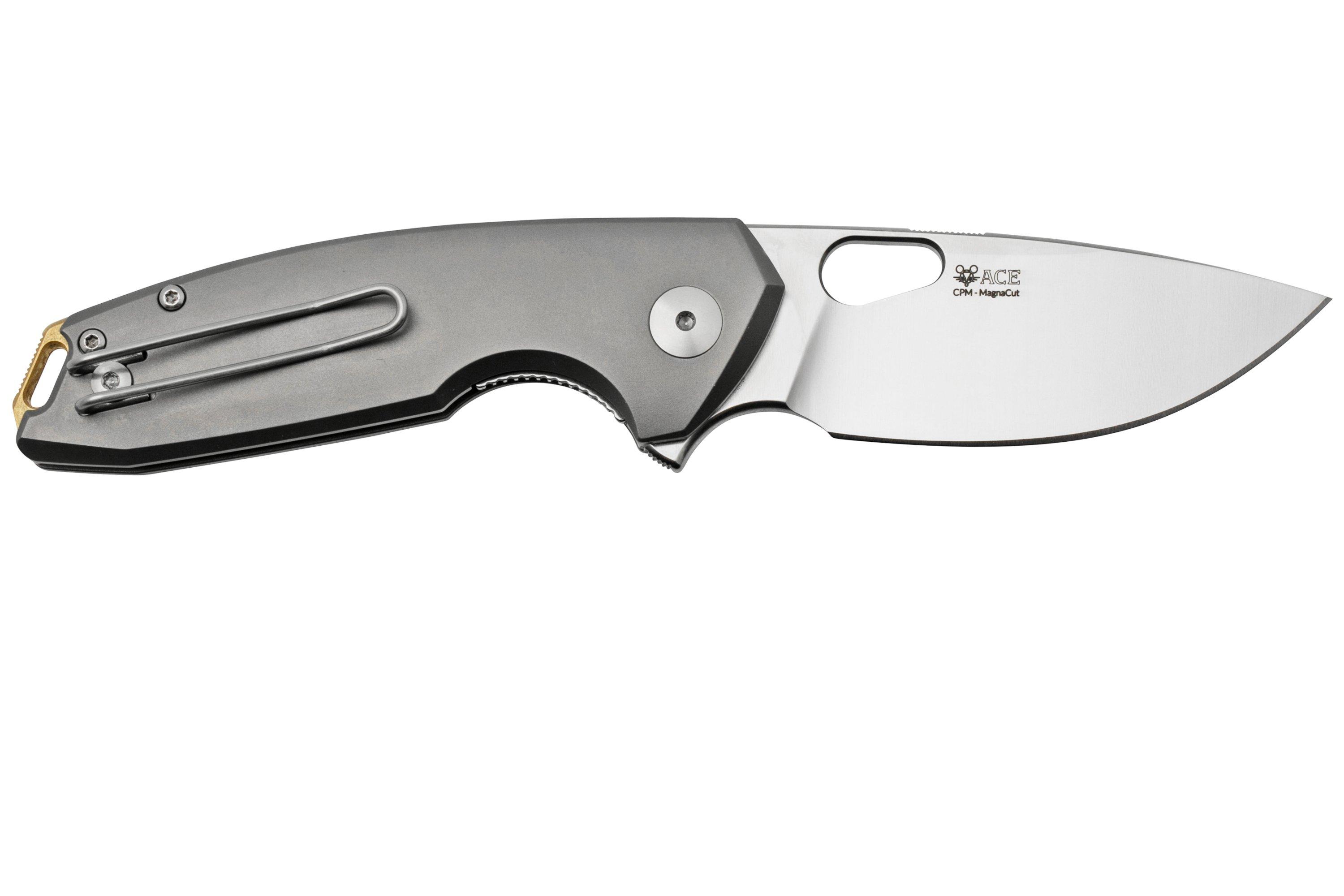 GiantMouse ACE Tribeca TRI-TI Satin Magnacut, Titanium, pocket knife ...