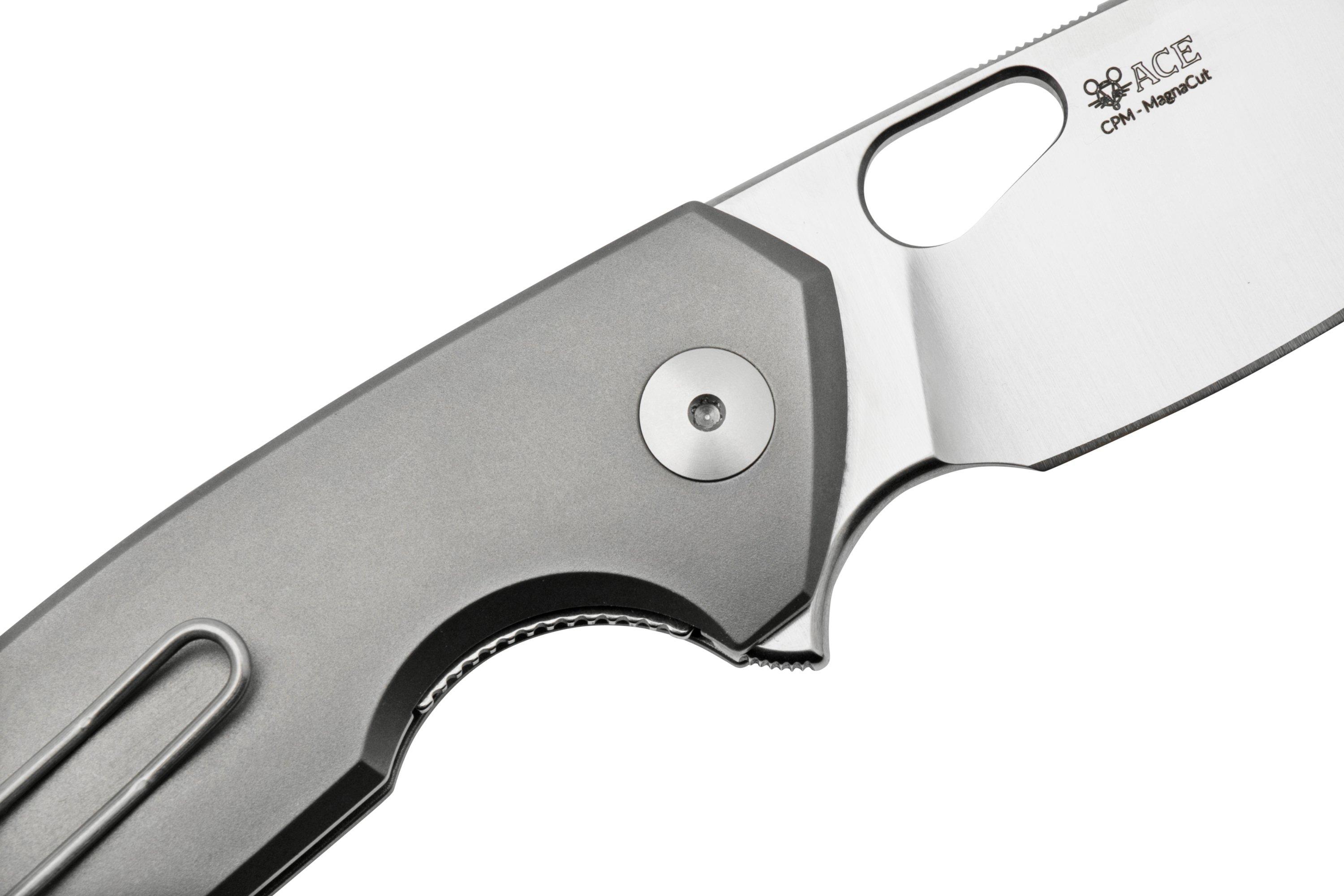 GiantMouse ACE Tribeca TRI-TI Satin Magnacut, Titanium, pocket knife ...