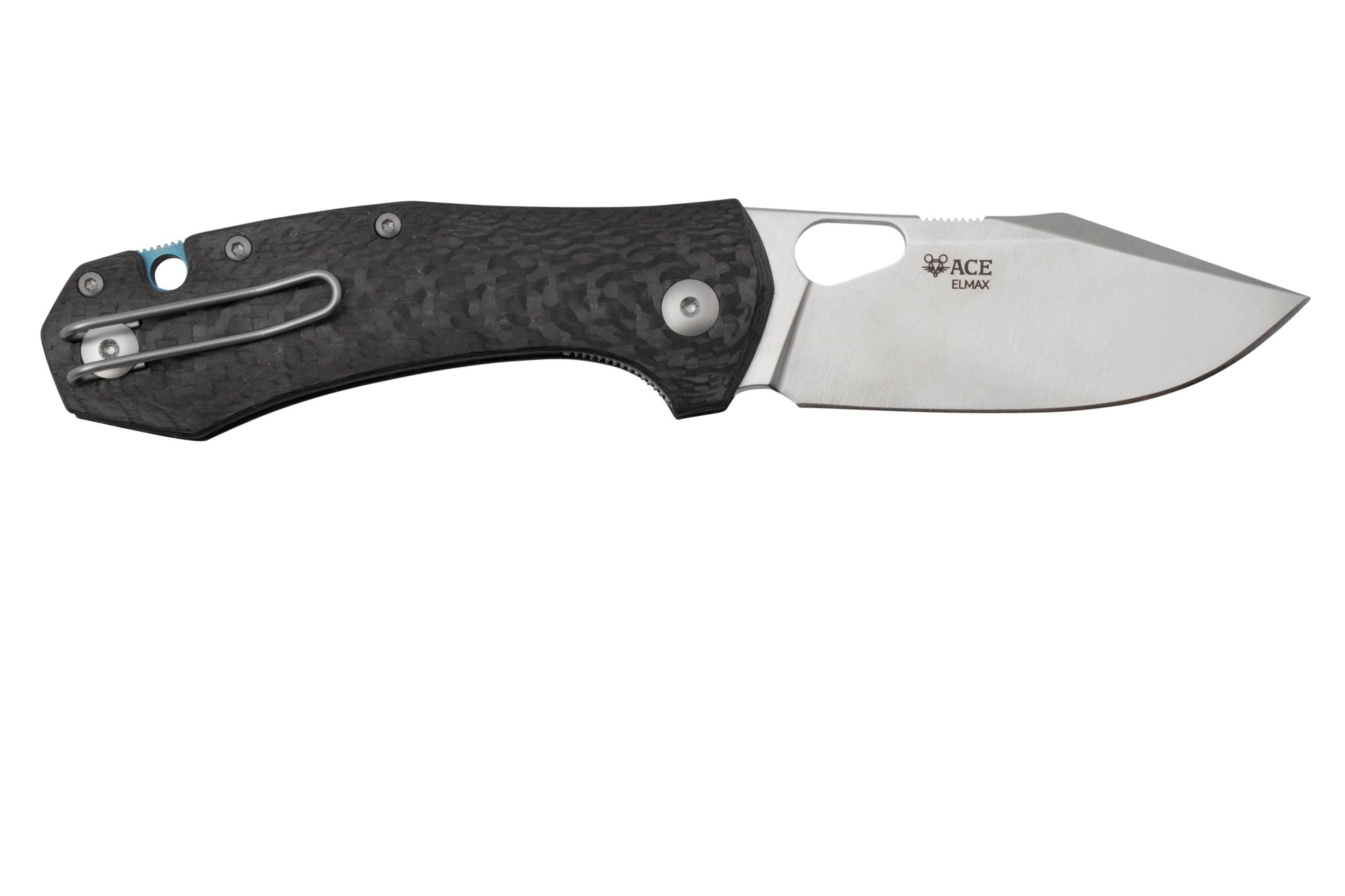 GiantMouse ACE Atelier, Elmax Satin, Carbon Fibre pocket knife ...