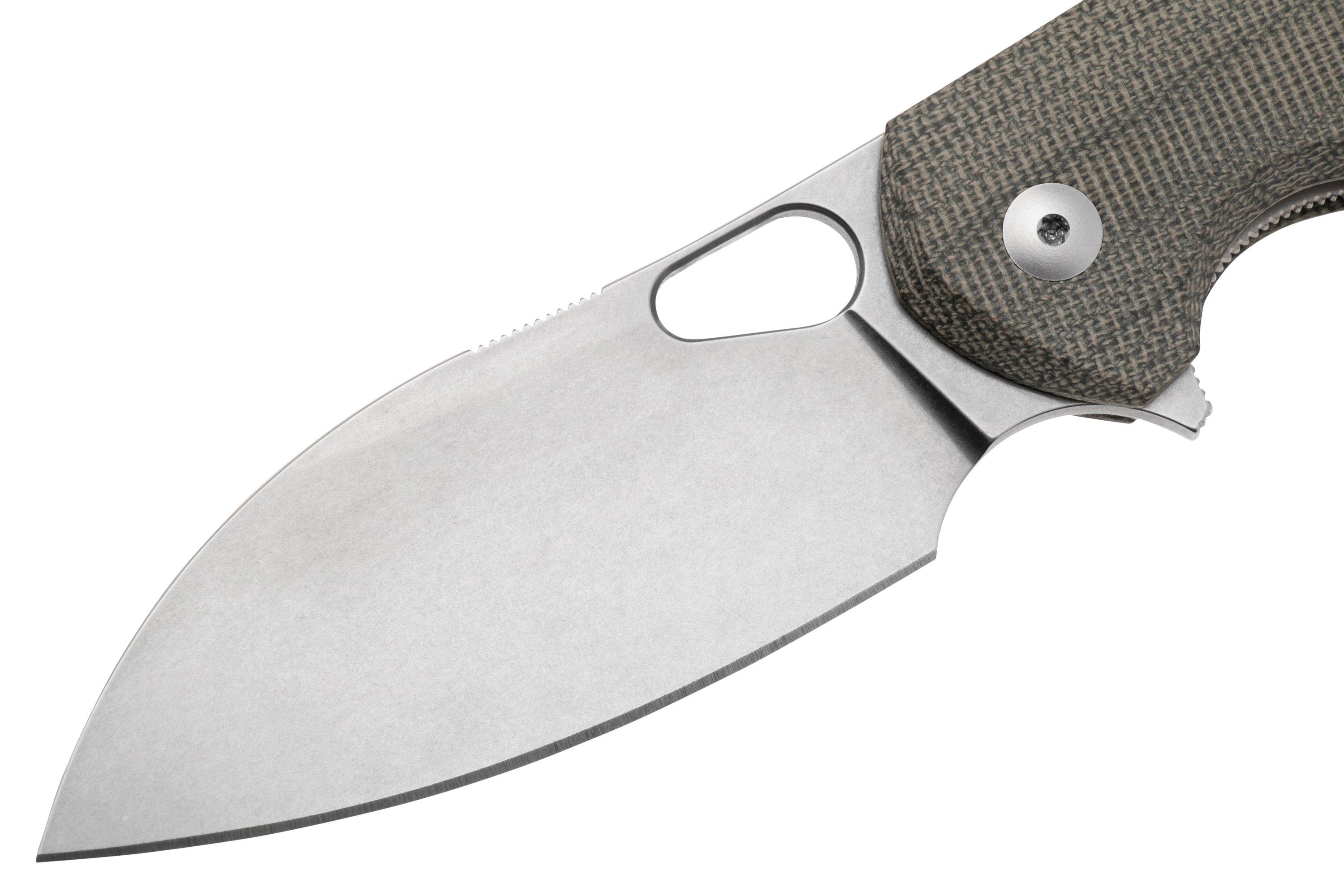 GiantMouse ACE Biblio XL Elmax, Green Canvas Micarta, pocket knife, Ansø and Voxnaes design ...