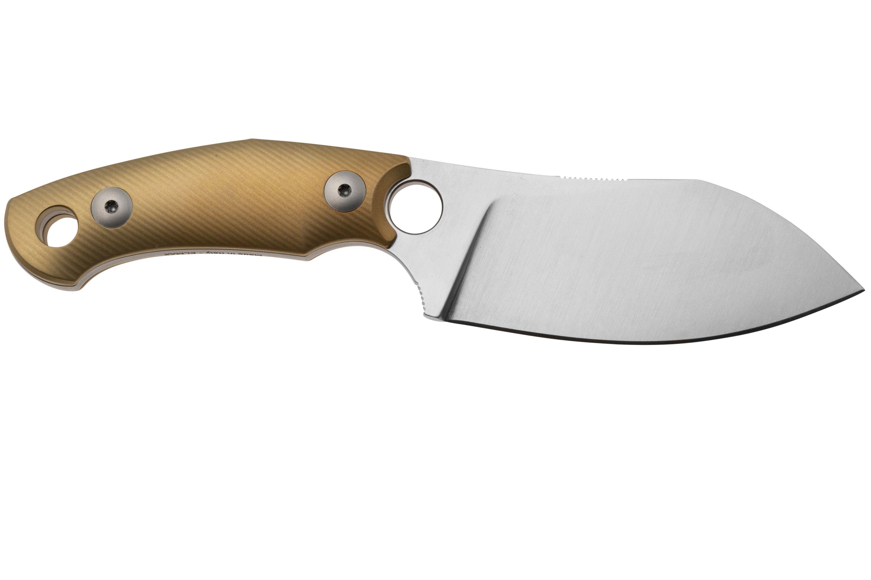 GiantMouse GMF1-XL Brass Milled, Satin Elmax, Burgundy Leather Sheath ...