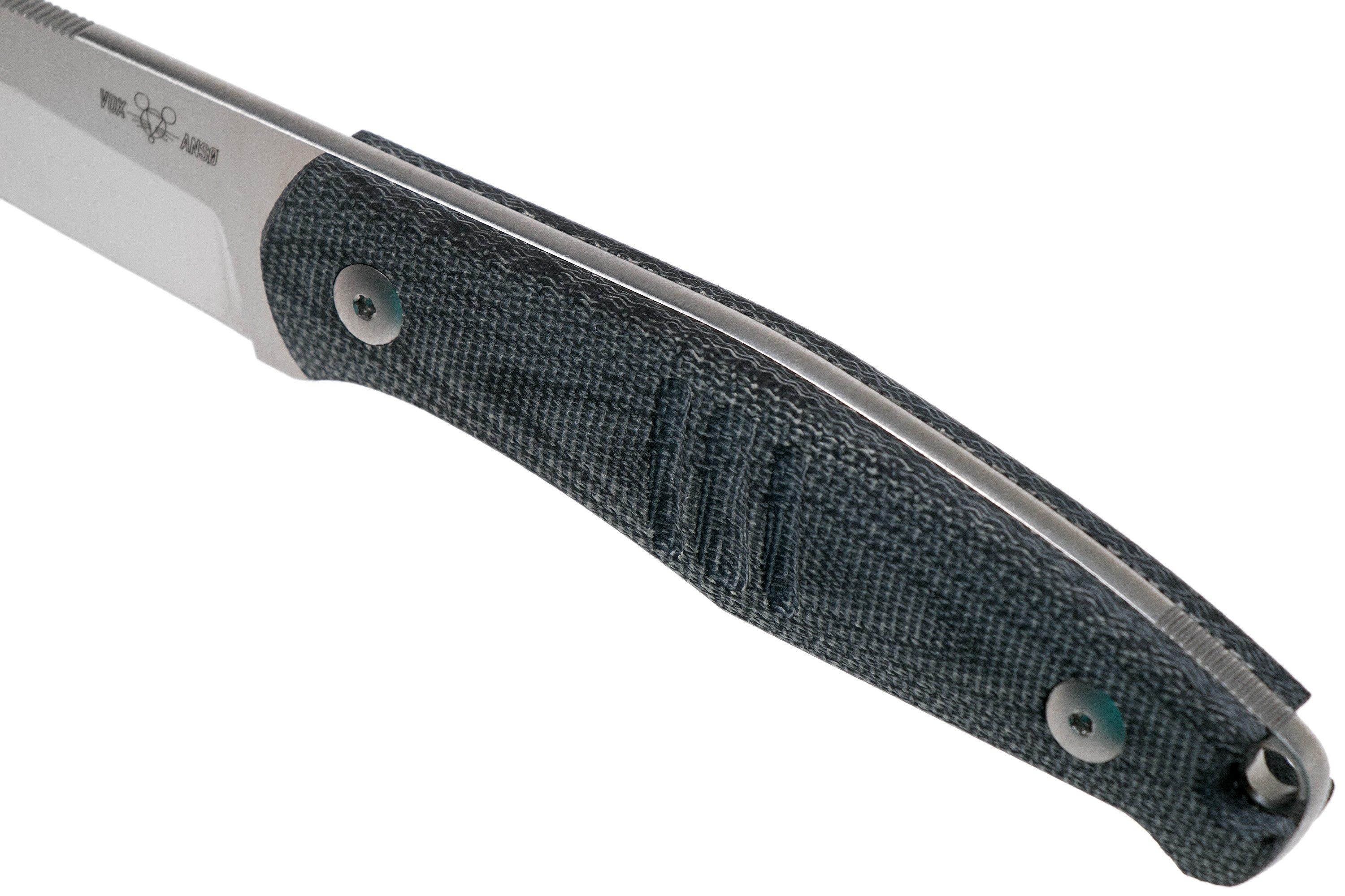 GiantMouse GMF2-DB Double Black Canvas Micarta, Satin, fixed knife ...