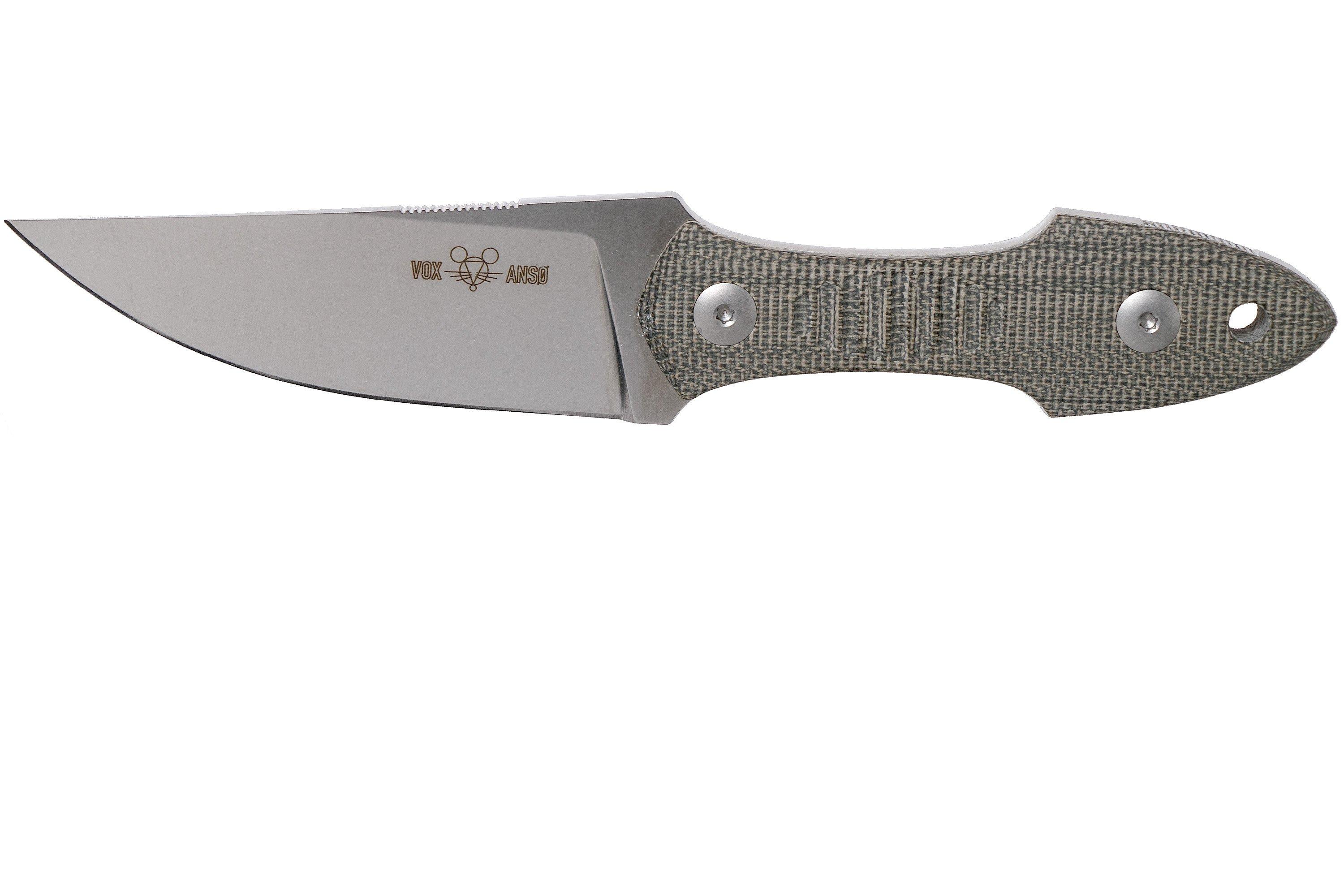 GiantMouse GMF3 Green Canvas Micarta, Satin feststehendes Messer ...