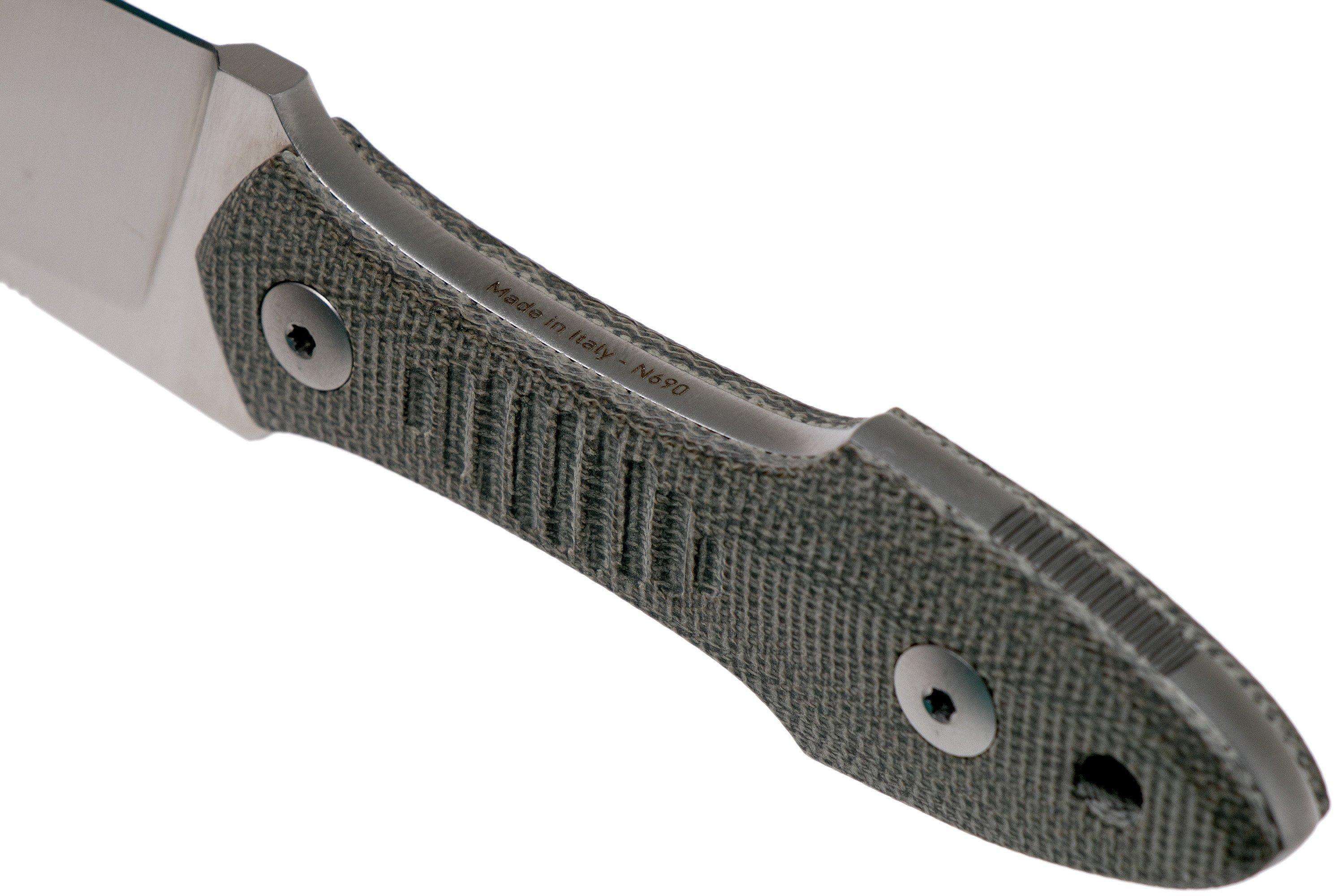 GiantMouse GMF3 Green Canvas Micarta, Satin feststehendes Messer ...