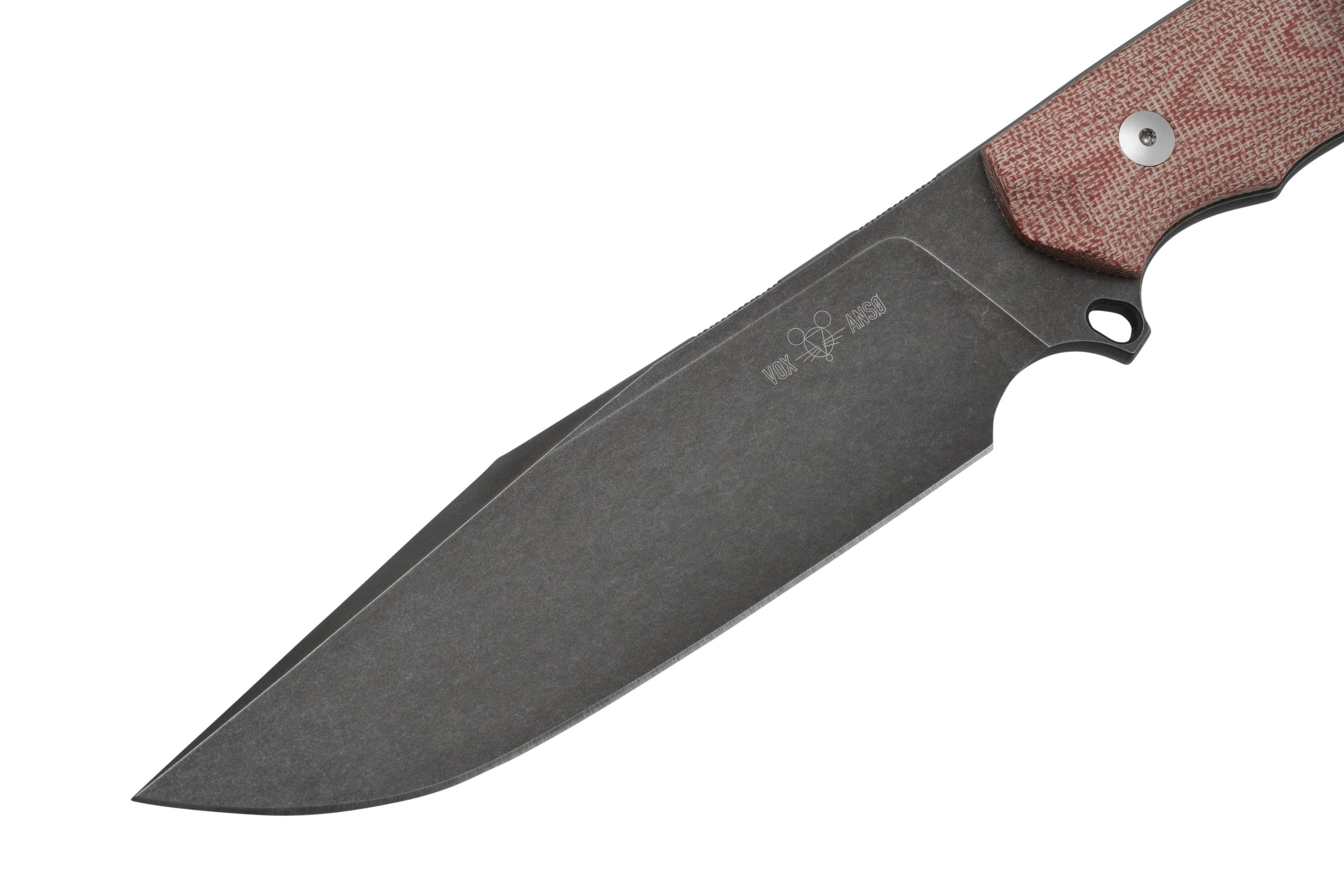 GiantMouse GMF4 Red Canvas Micarta, vaststaand mes, Ansø en Voxnaes ...