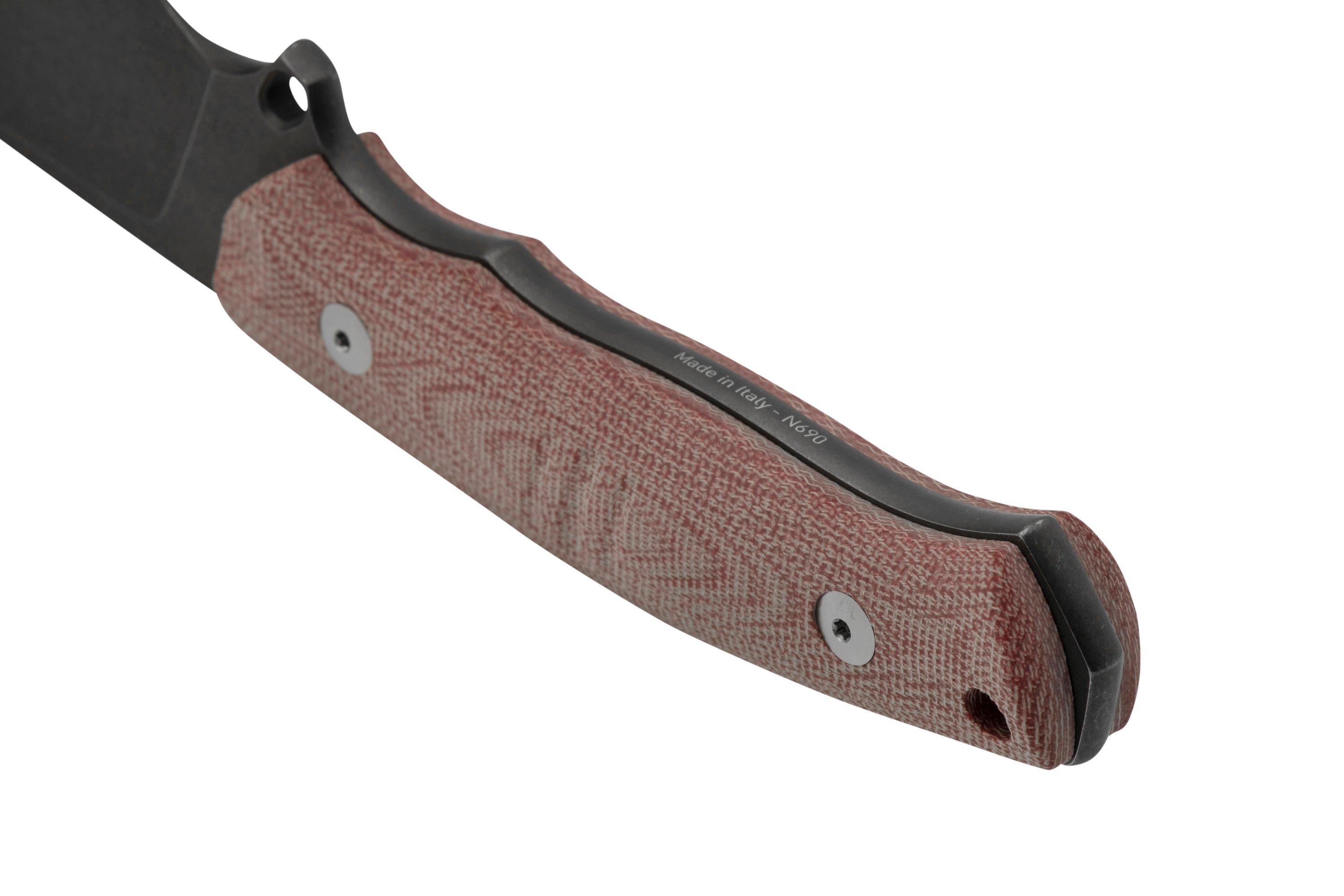 GiantMouse GMF4 Red Canvas Micarta, fixed knife, Ansø and Voxnaes ...