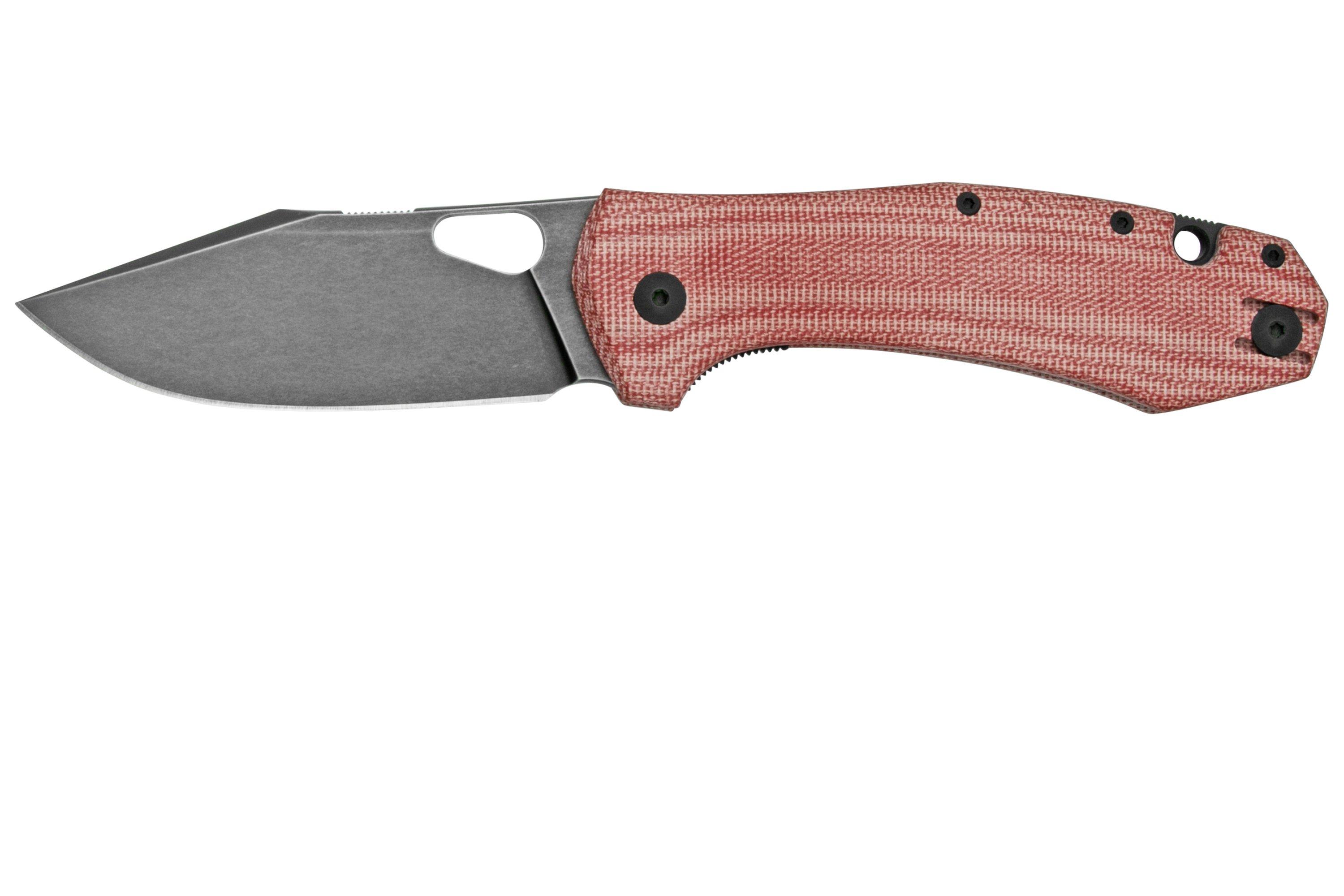GiantMouse ACE Grand, Blackwashed M390, Burgundy Canvas Micarta pocket ...