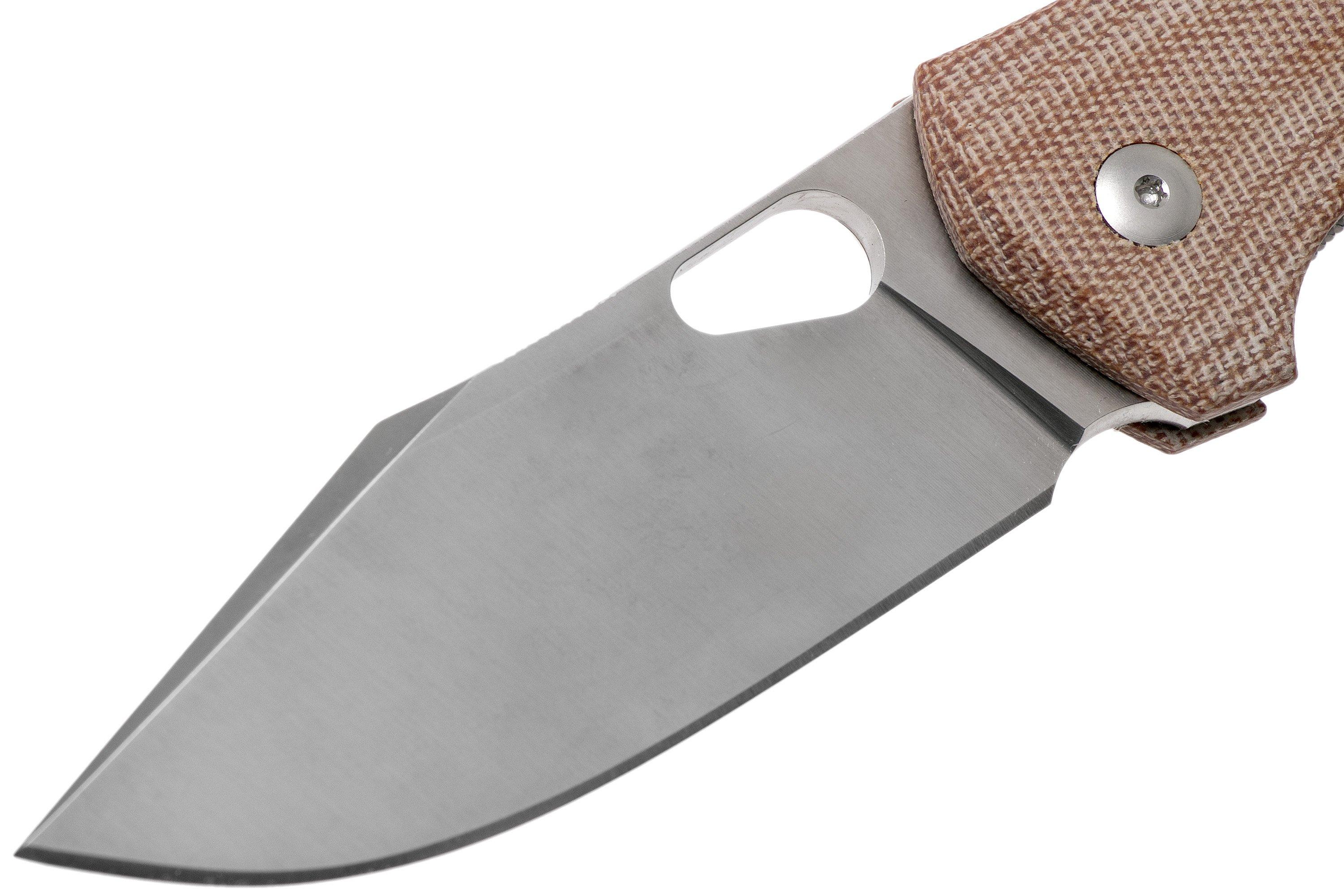 Giantmouse Grand Natural, Natural canvas Micarta coltello da tasca ...