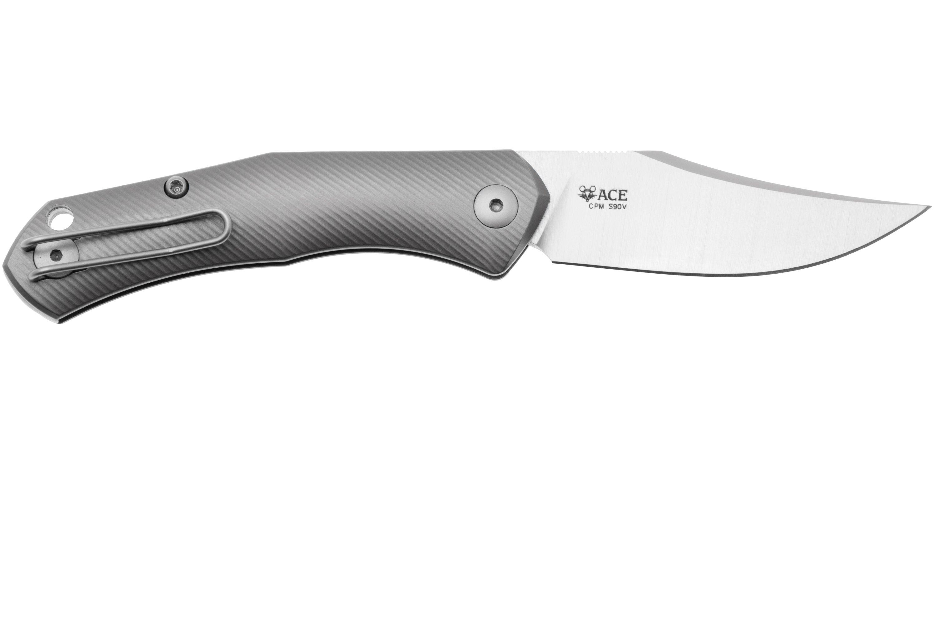 GiantMouse ACE Jutland JUTLAND-SJ-TI, Satin CPM S90V Grey Milled ...