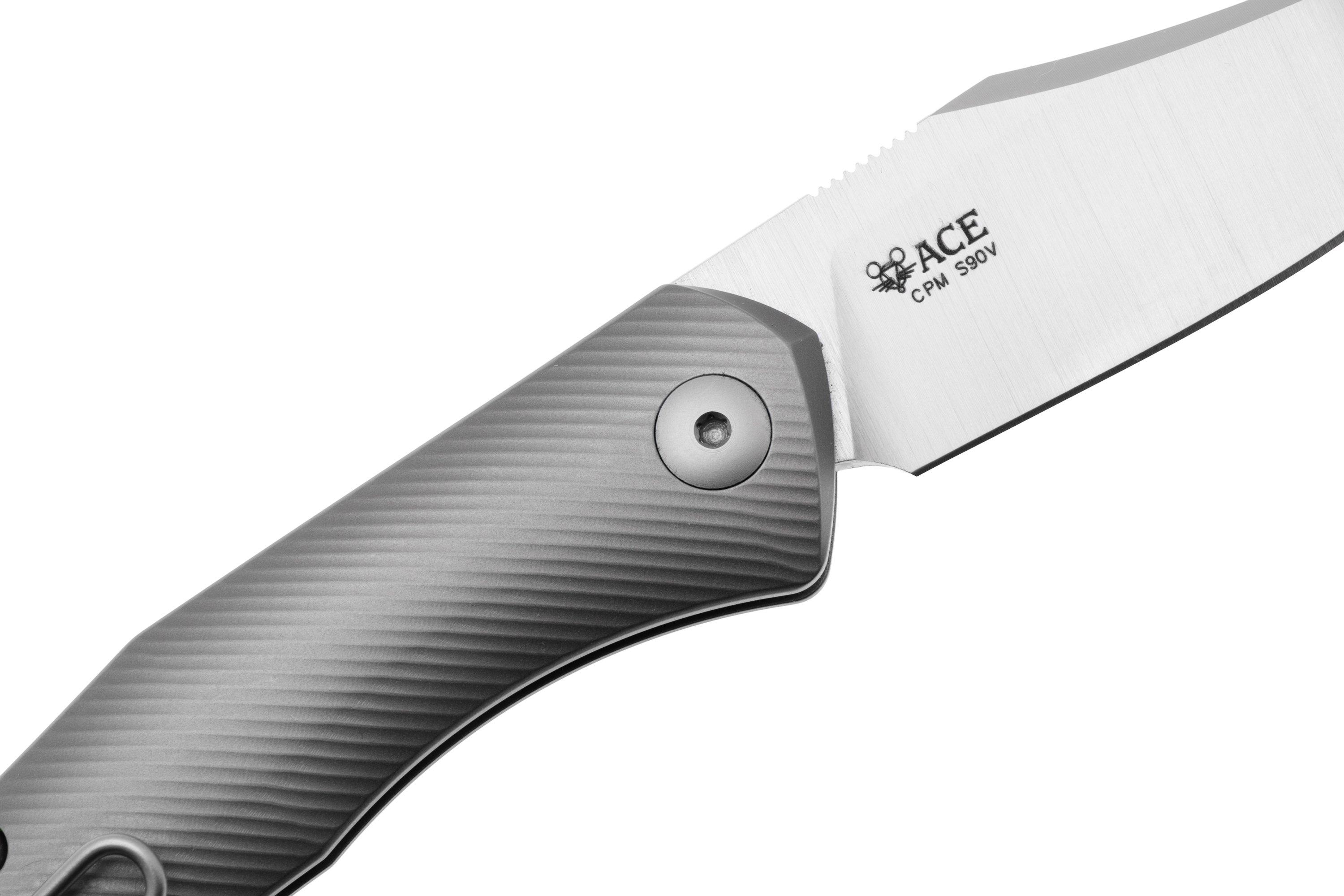 Nóż składany GiantMouse ACE Jutland JUTLAND-SJ-TI, Satin CPM S90V Grey ...