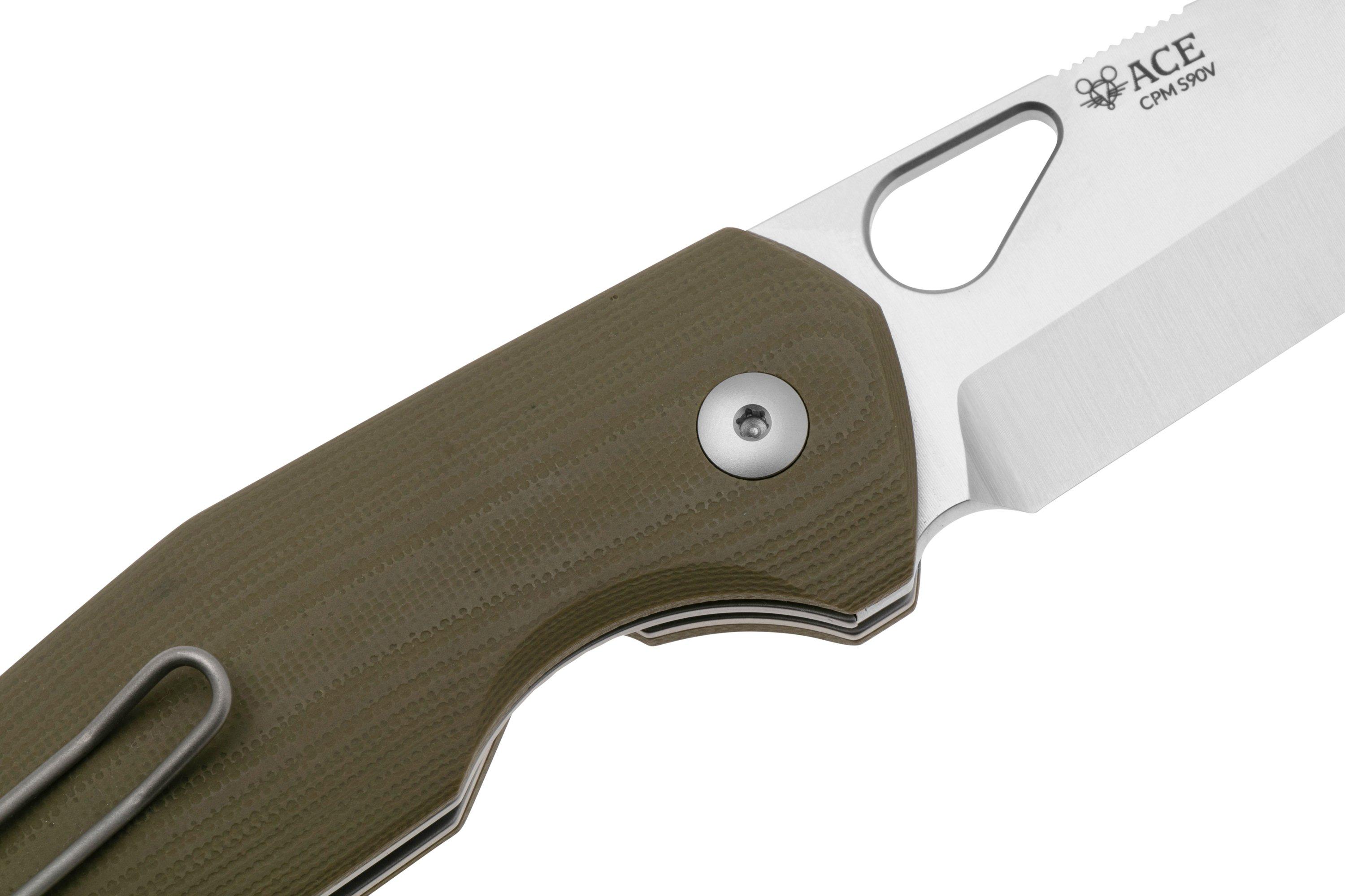 GiantMouse ACE Nimbus V3 Green G10 Scandi, couteau de poche, Ansø et ...