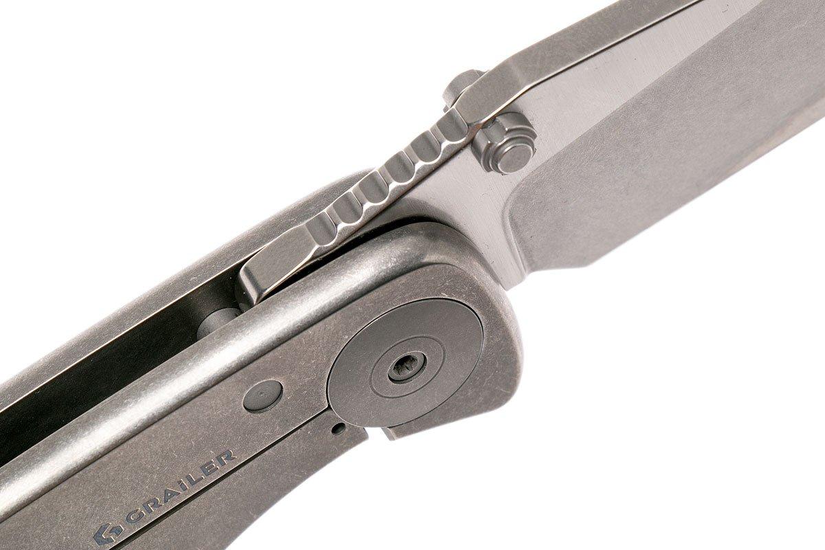 Grailer 1 pocket knife, Giraffe Bone Inlay, two-tone blade, Dirk de Wit ...